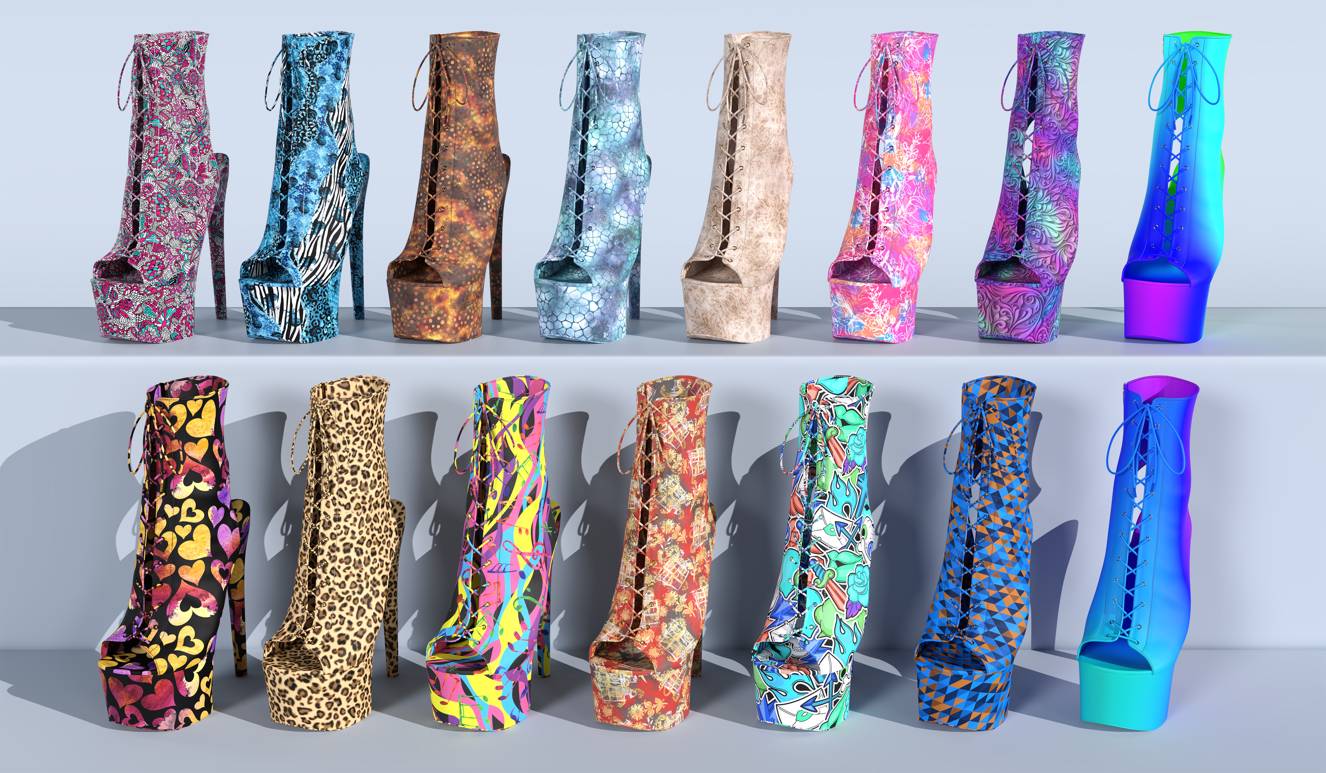 Textras For CW Ruby High Heels | Daz 3D