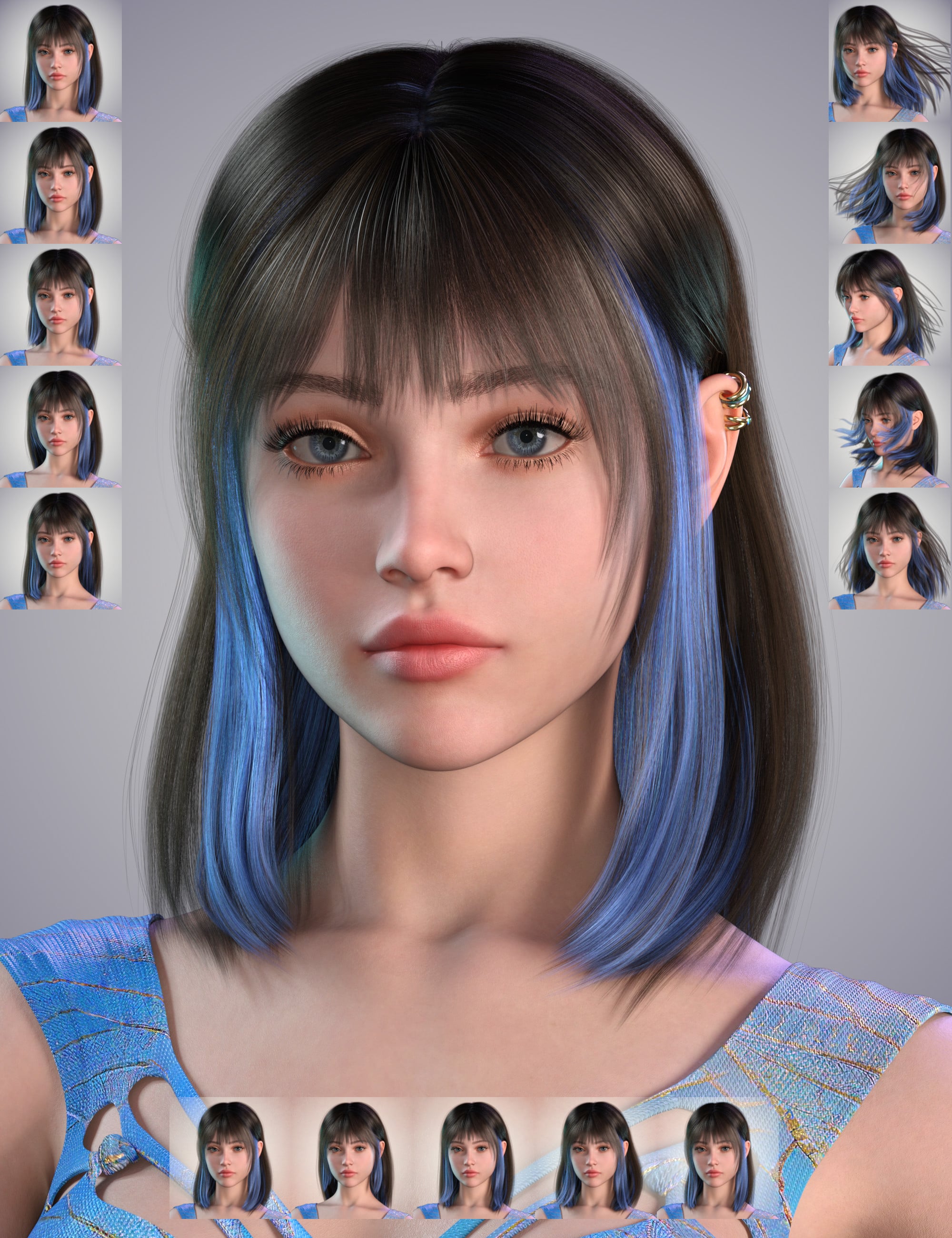 ALO Carme Hair for Genesis 9, 8 and 8.1 Female | Daz 3D