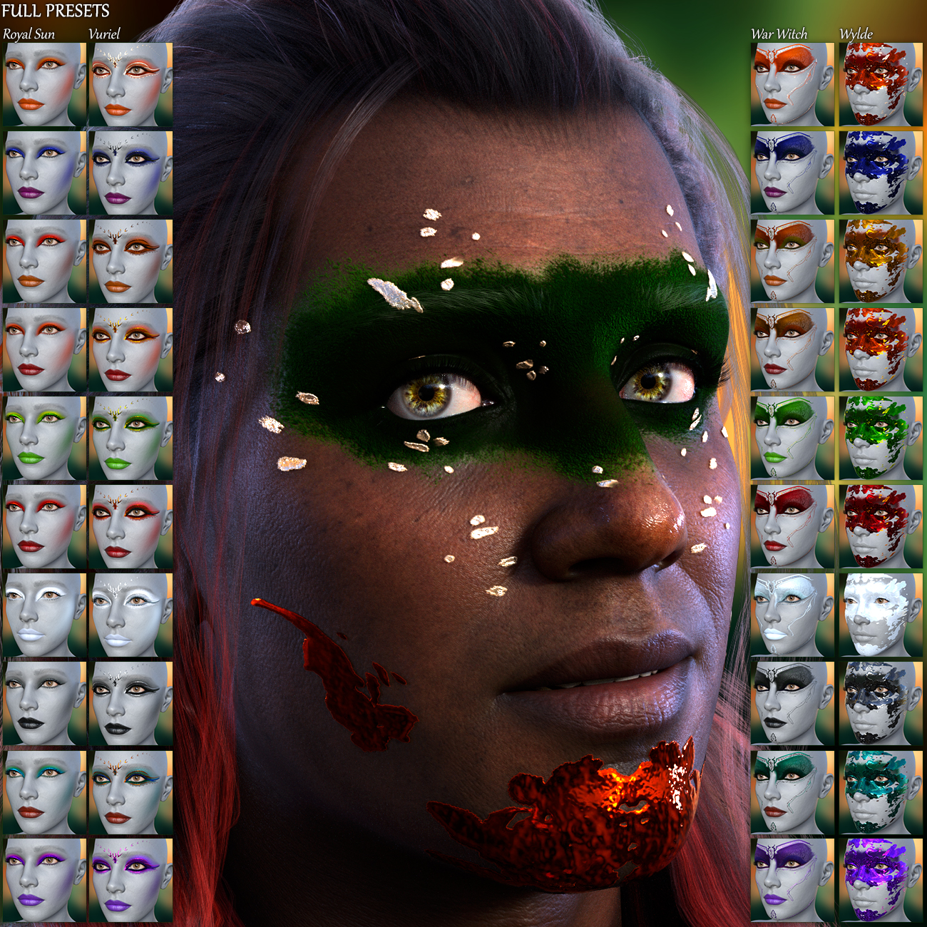 Face Flair Make Ups for Genesis 9 | Daz 3D