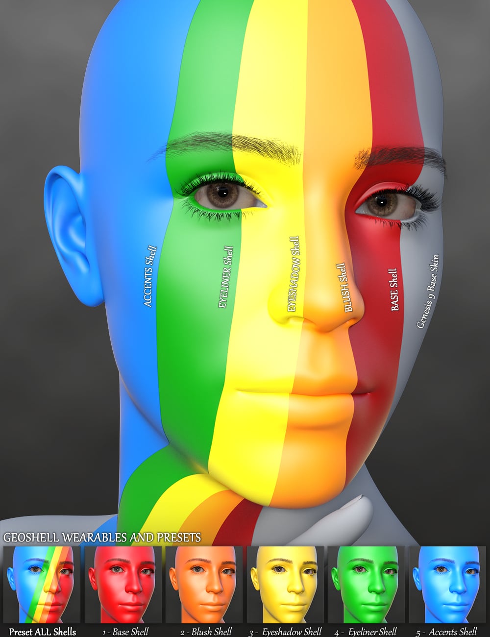 Face Flair Make Ups for Genesis 9 | Daz 3D