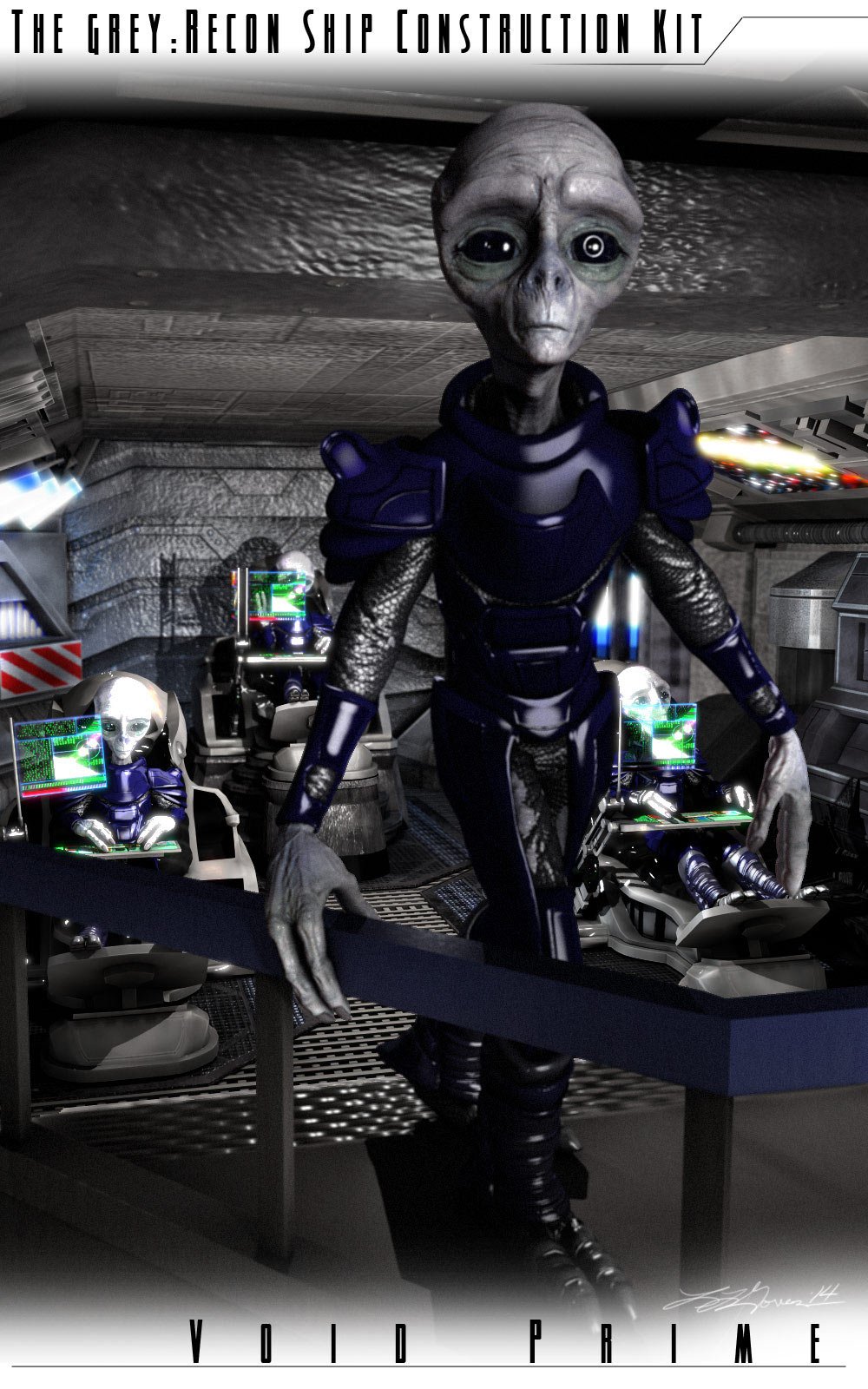 Void Prime: Grey Alien Recon Ship Construction Kit | Daz 3D