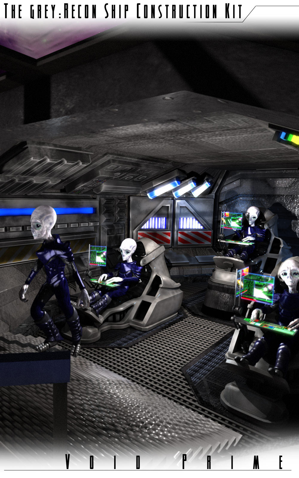 Void Prime: Grey Alien Recon Ship Construction Kit | Daz 3D