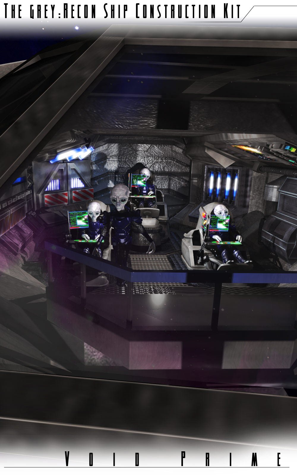 Void Prime: Grey Alien Recon Ship Construction Kit | Daz 3D