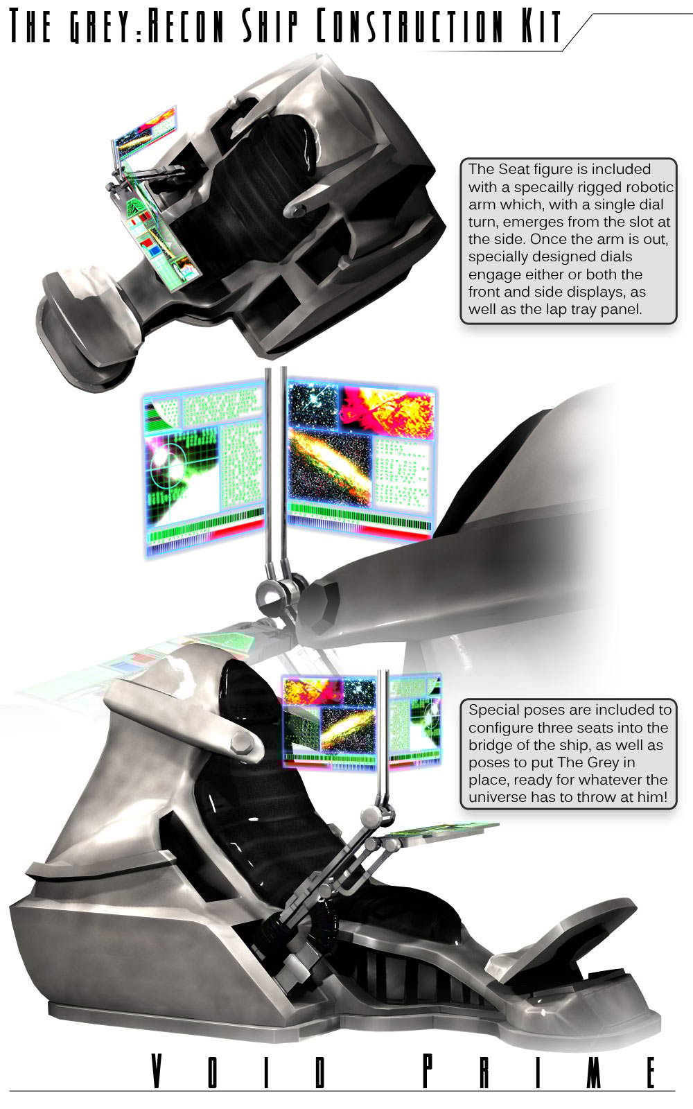 Void Prime: Grey Alien Recon Ship Construction Kit | Daz 3D