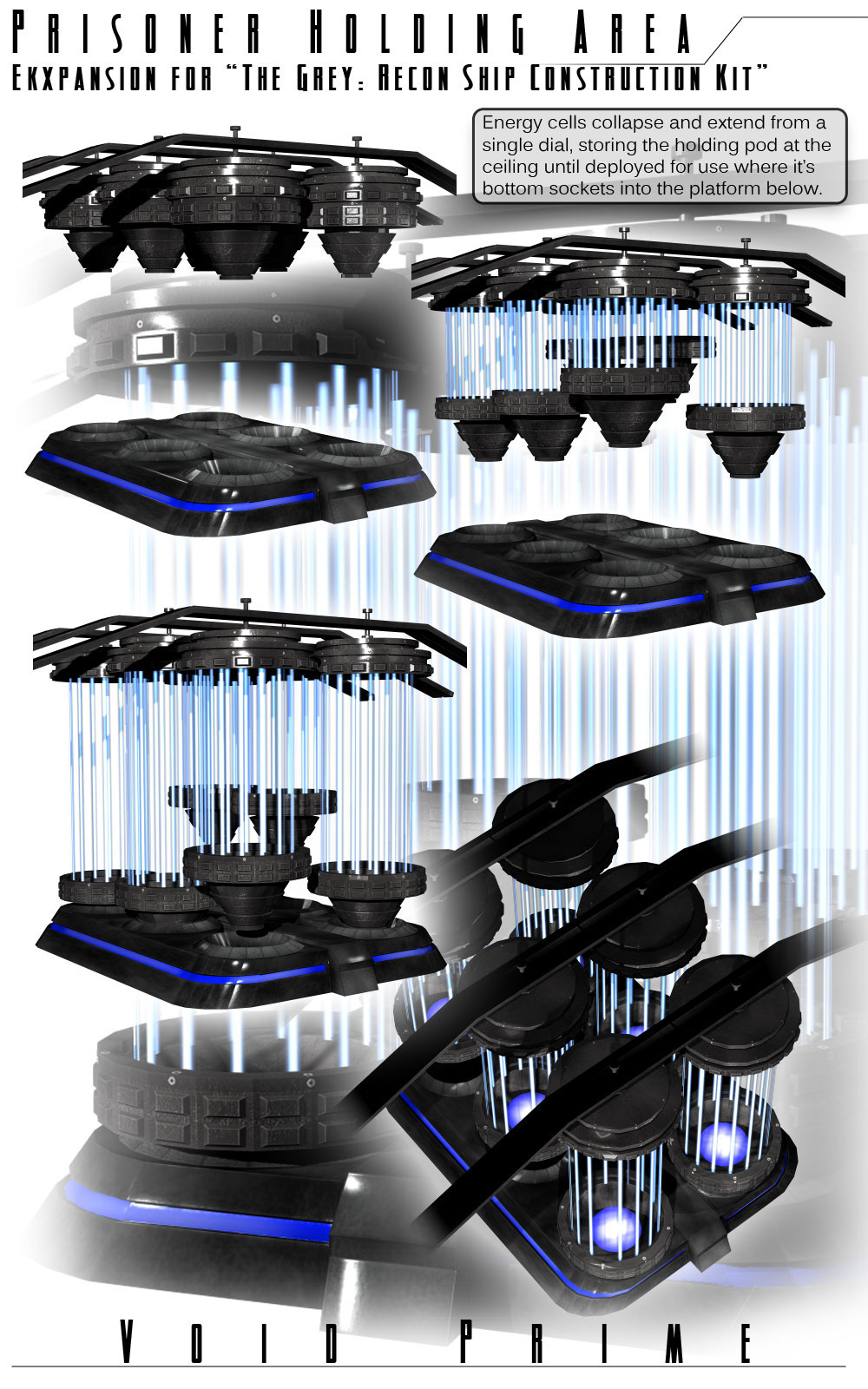 Void Prime: Grey Alien Recon Ship Construction Kit - Holding Cells | Daz 3D