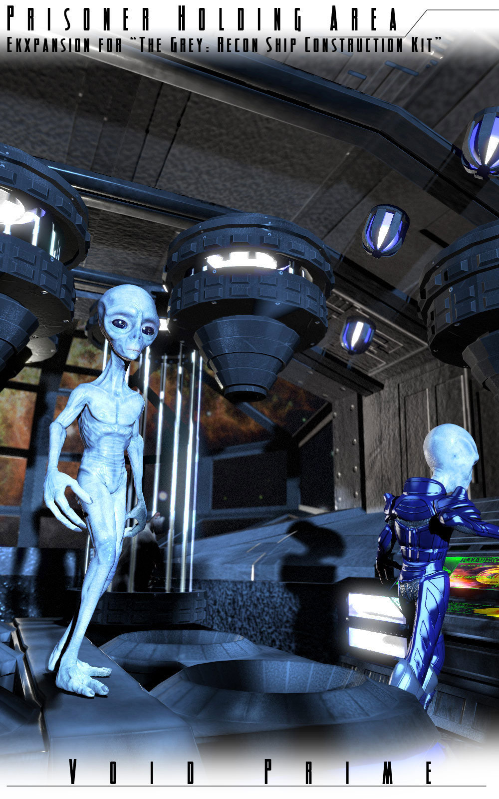 Void Prime: Grey Alien Recon Ship Construction Kit - Holding Cells | Daz 3D