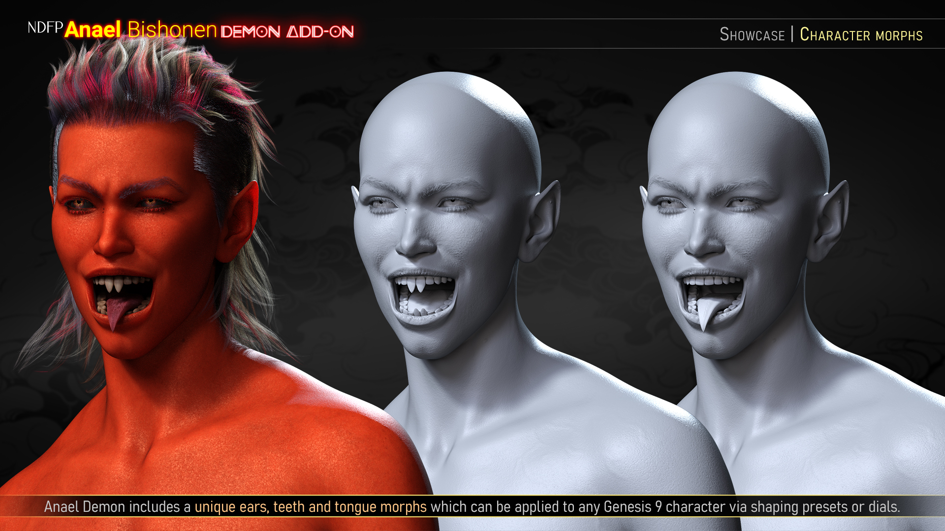 NDFP Anael Demon AddOn for NDFP Anael Bishonen and Genesis 9 | Daz 3D
