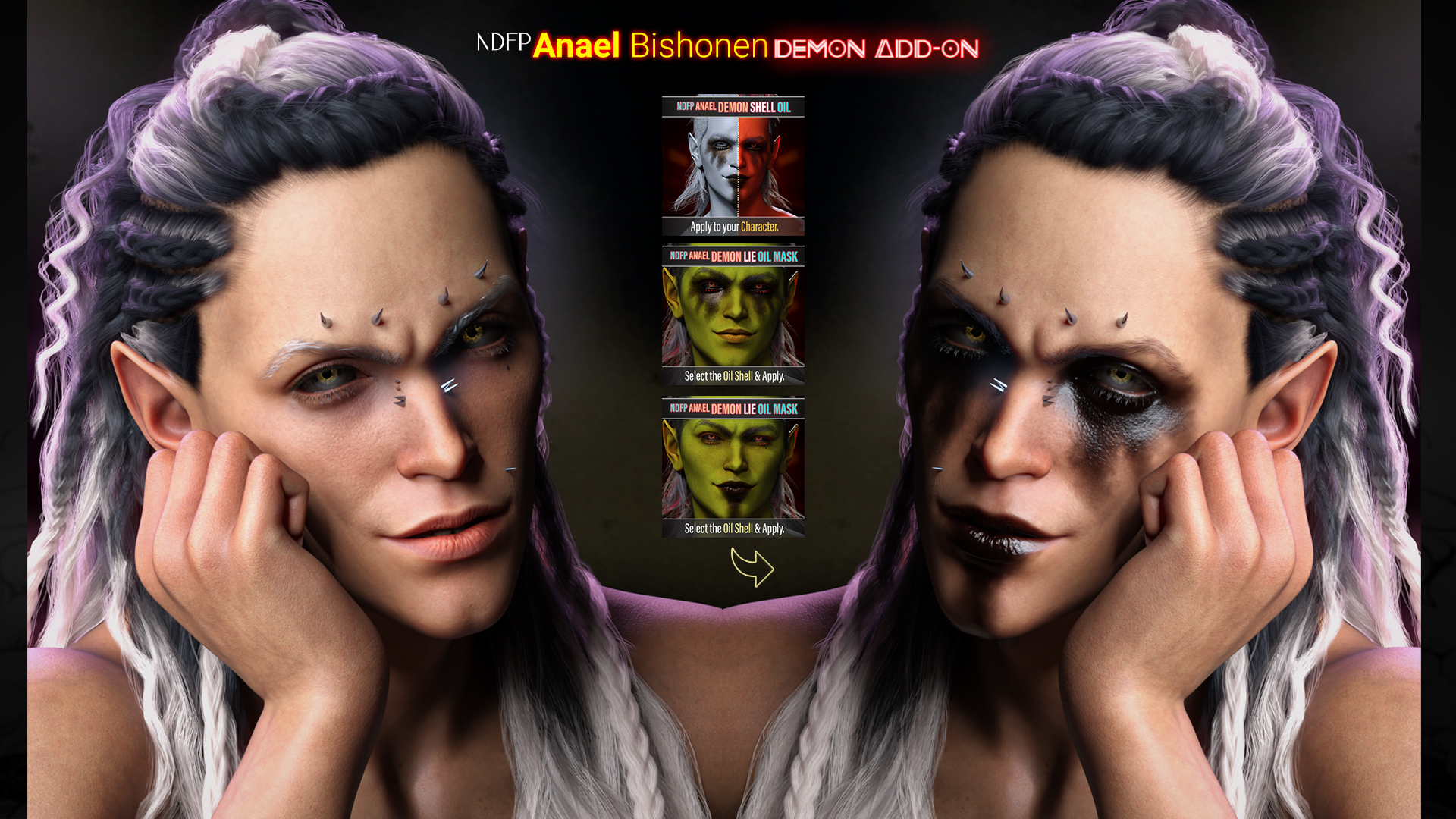 NDFP Anael Demon AddOn for NDFP Anael Bishonen and Genesis 9 | Daz 3D