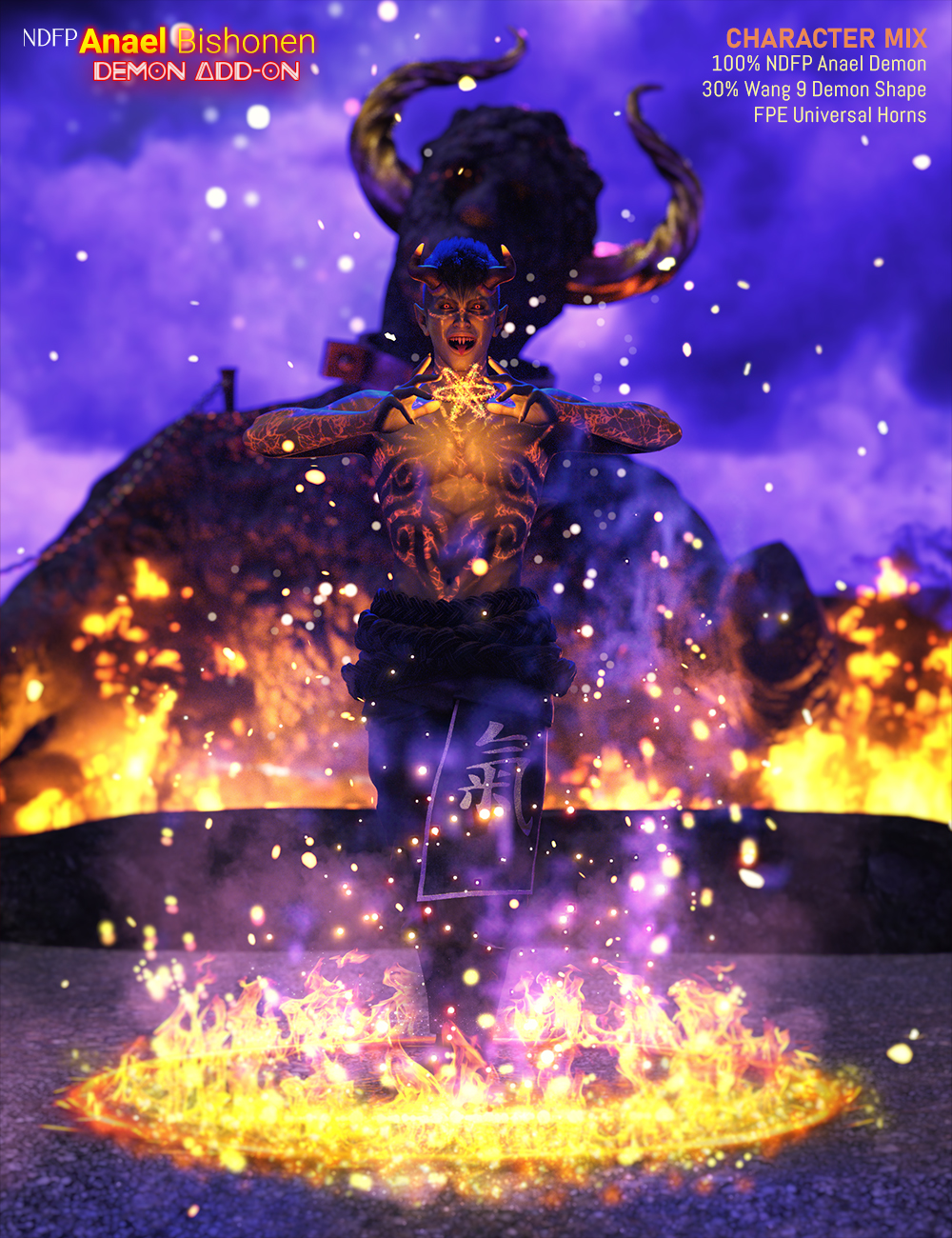 NDFP Anael Demon AddOn for NDFP Anael Bishonen and Genesis 9 | Daz 3D