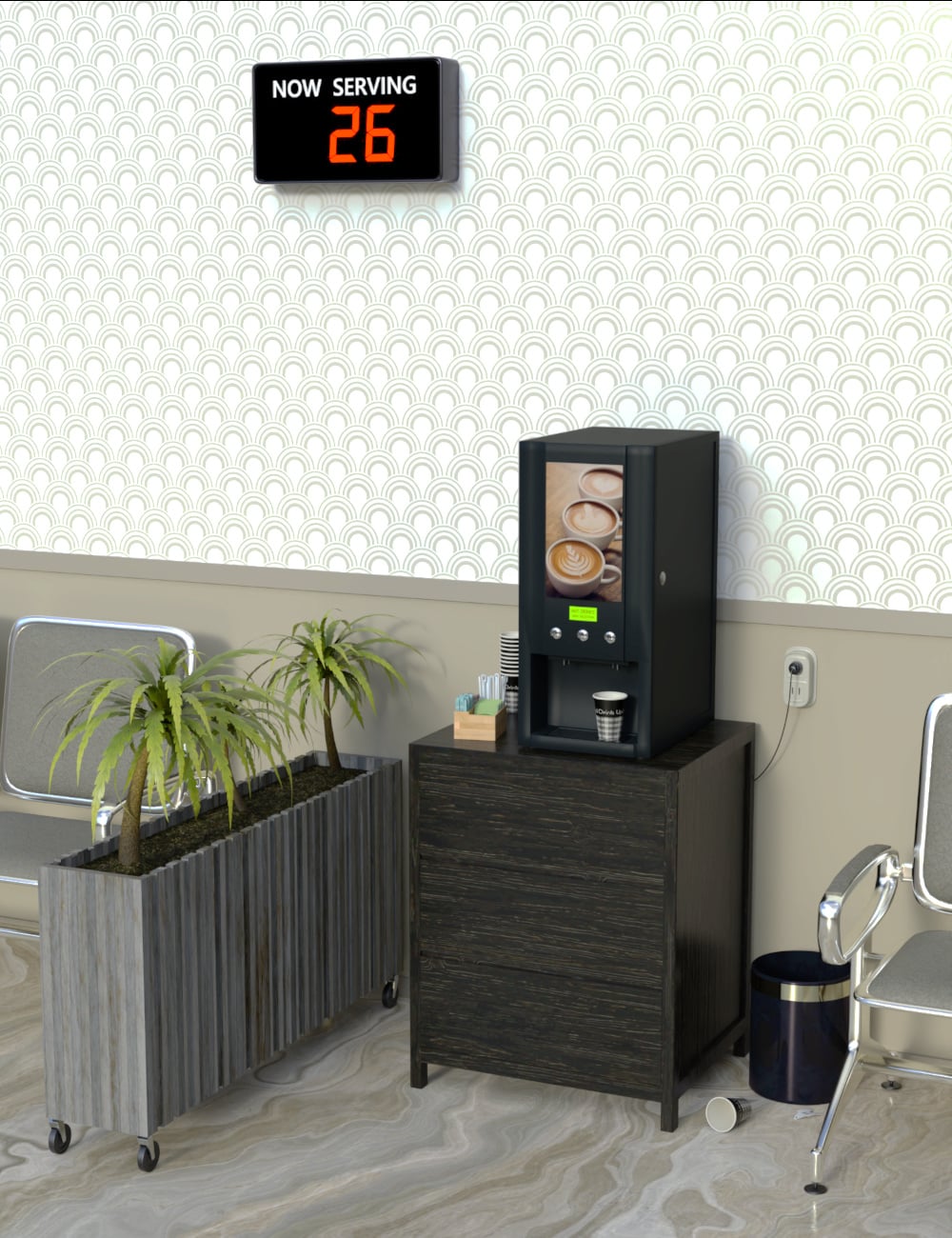Waitingroom Vignette And Poses | Daz 3D