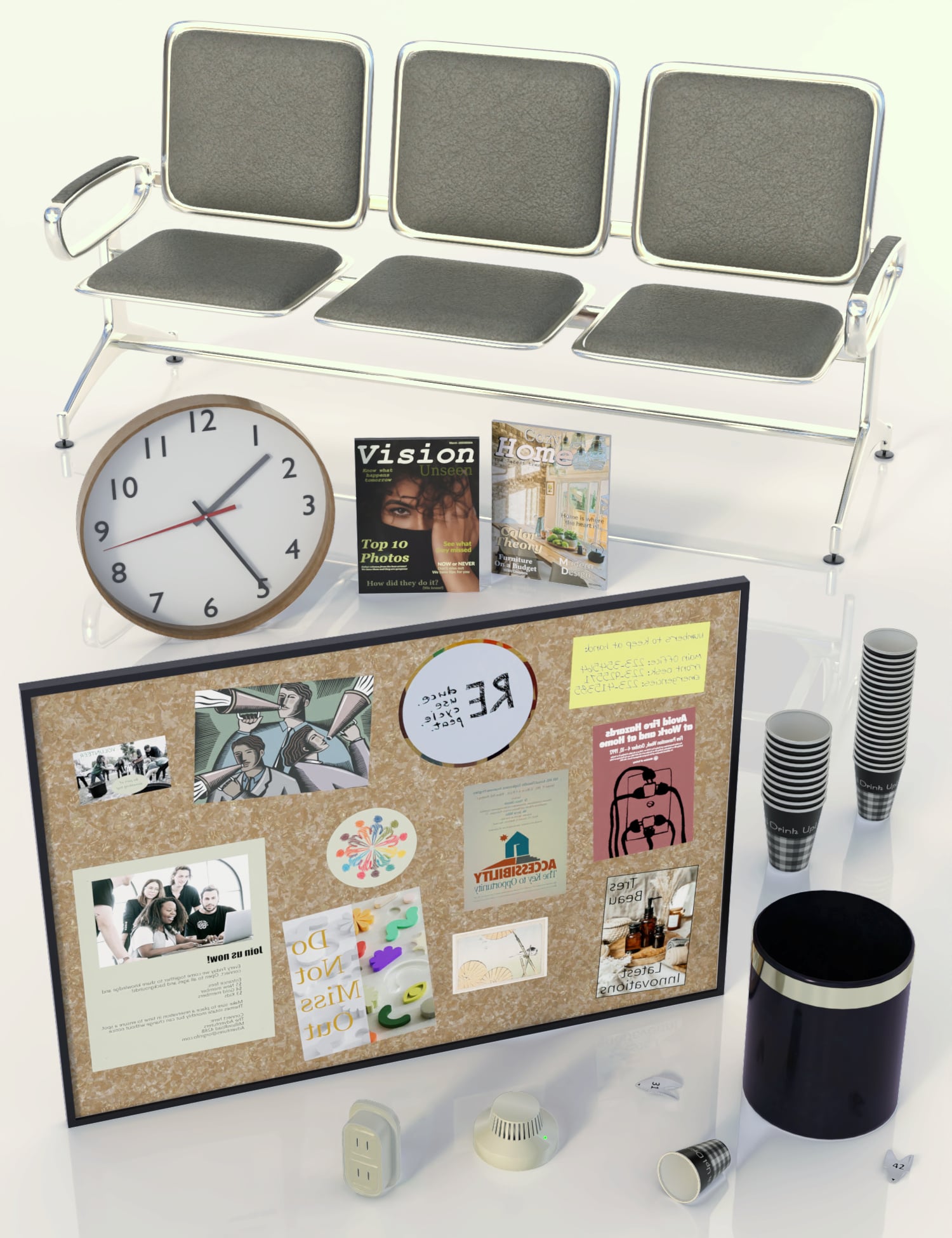 Waitingroom Vignette And Poses | Daz 3D