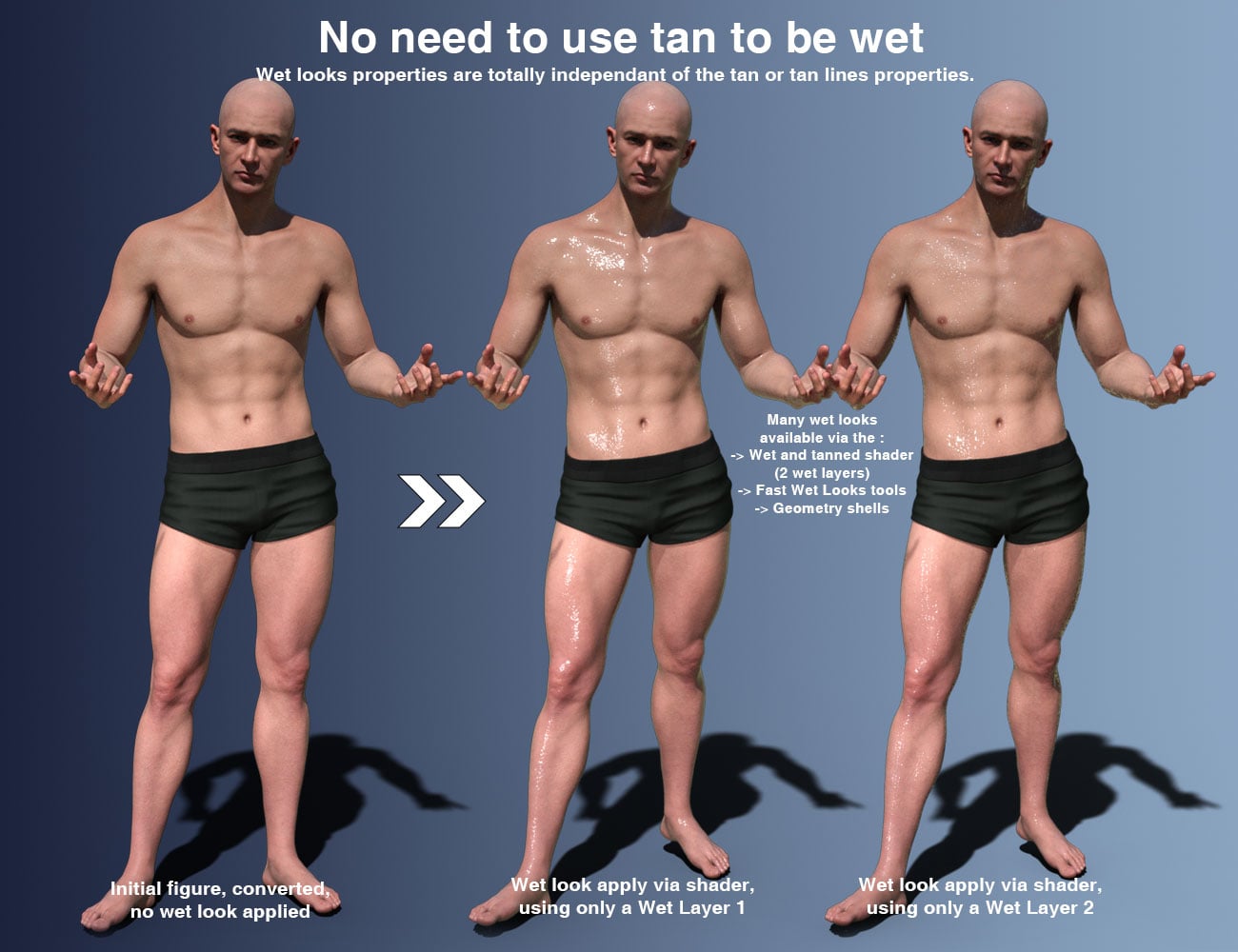 Wet And Tanned Skins For Genesis 9 | Daz 3D