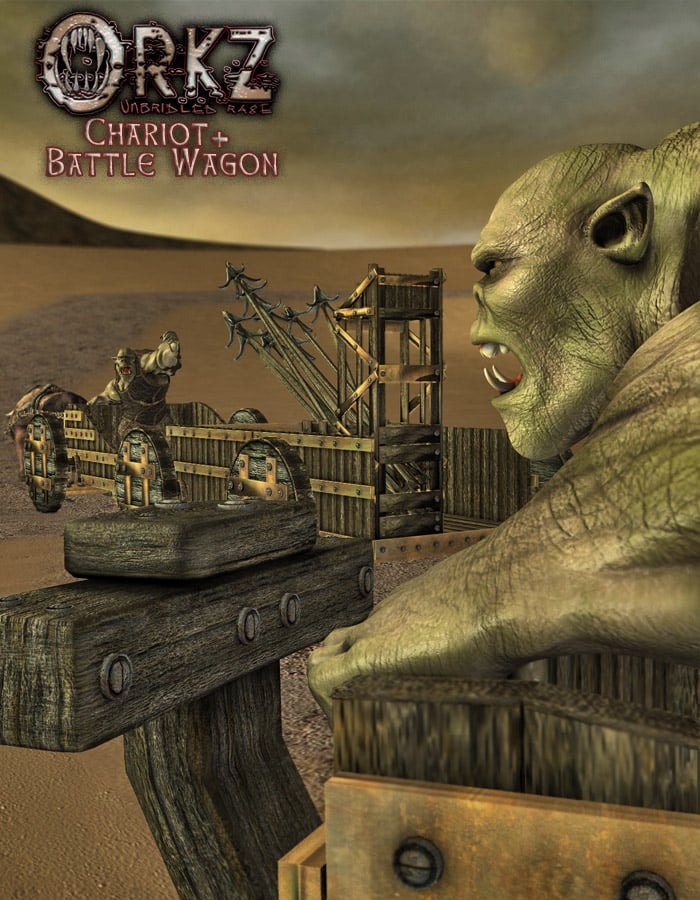 Orkz: Triceratox - Battle Wagon, Chariot and Bolt Thrower | Daz 3D