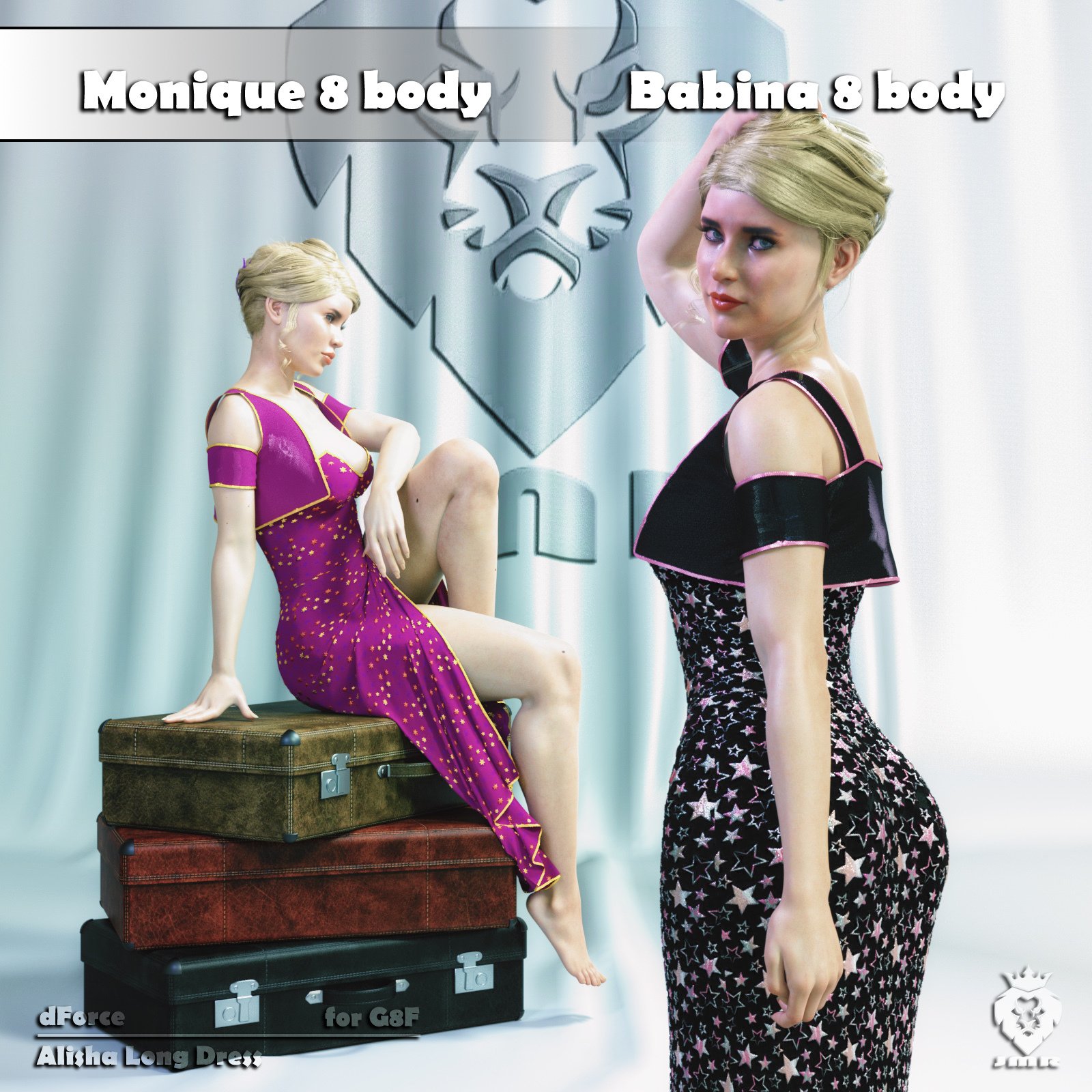 JMR dForce Alisha Long Dress for G8F | Daz 3D