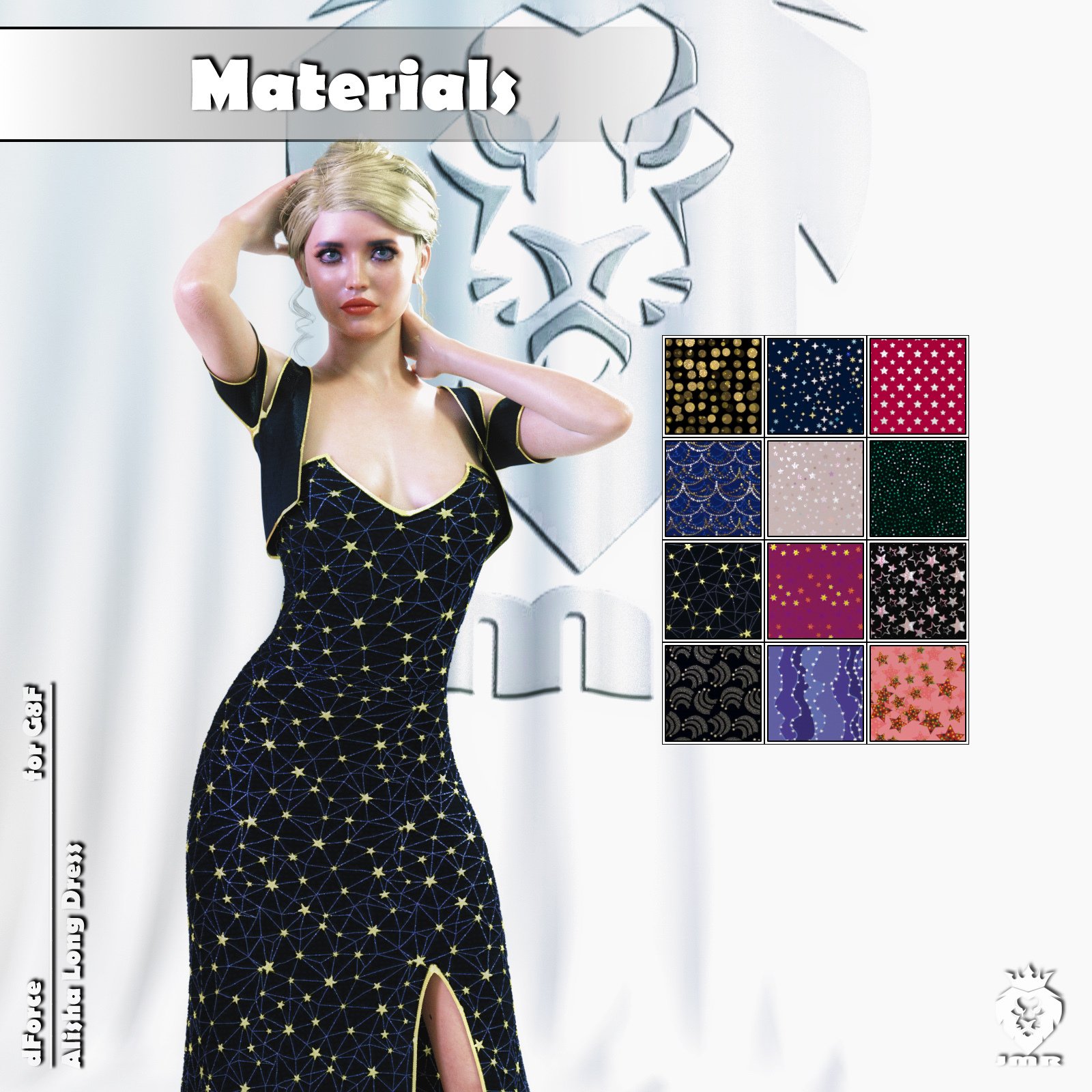 JMR dForce Alisha Long Dress for G8F | Daz 3D