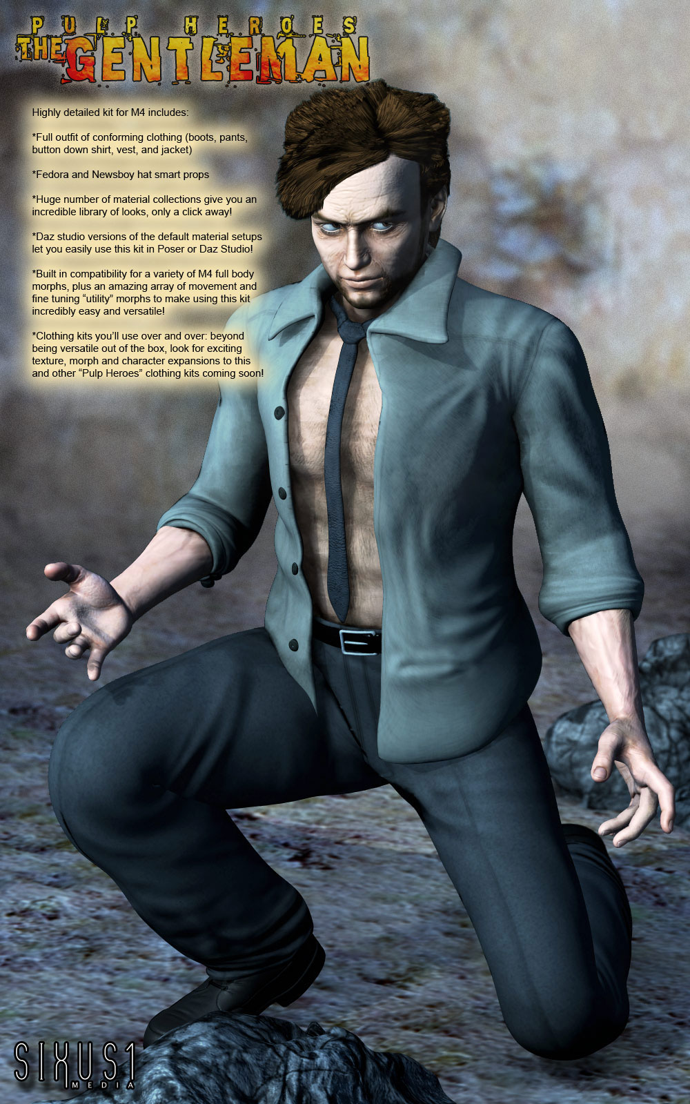 S1M Pulp Heroes: The Gentleman for M4 | Daz 3D