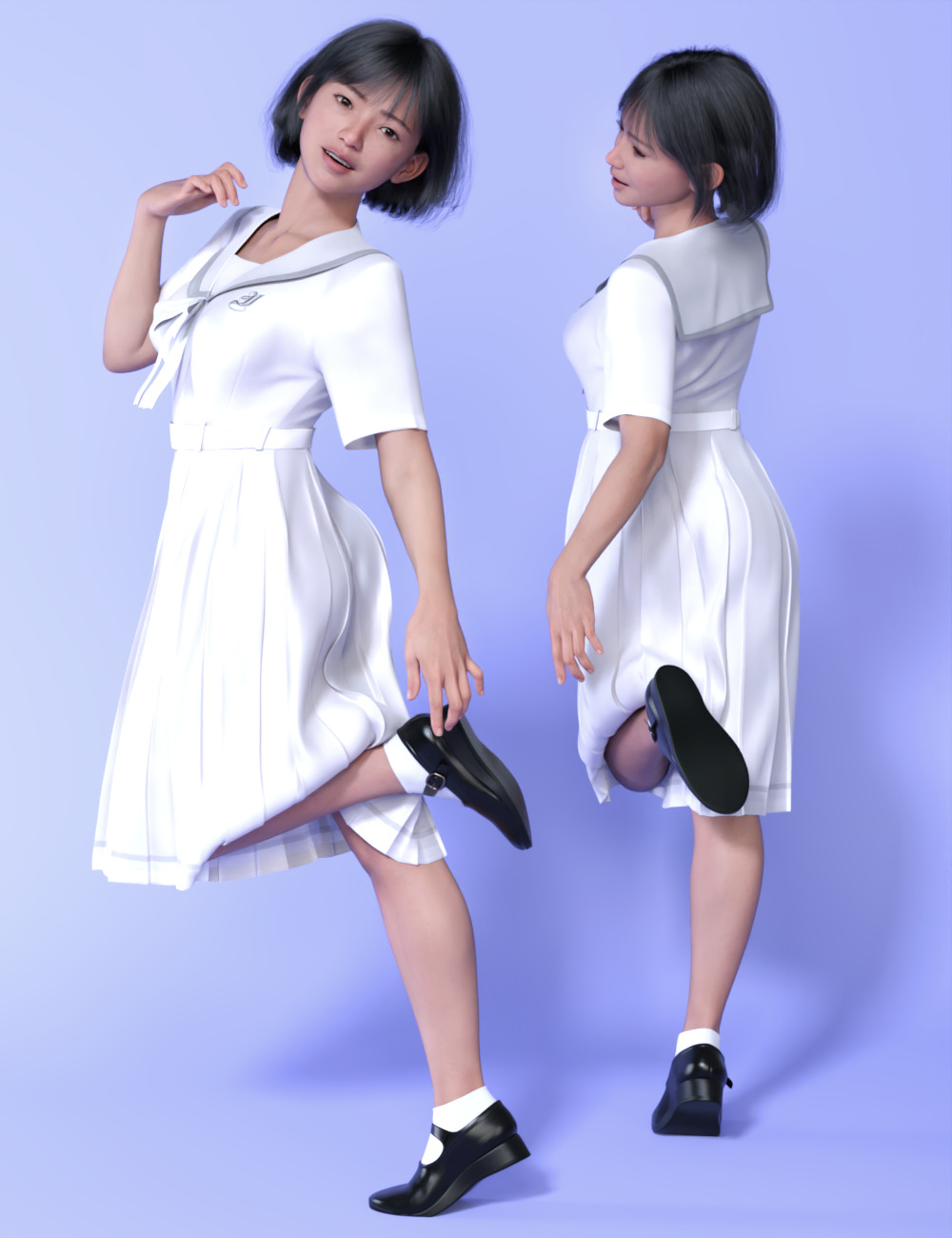 dForce Elegant Sailor One-piece for Genesis 9 | Daz 3D