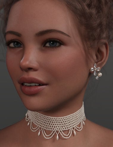 Exquisite Pearl Chokers and Earrings for Genesis 9 | Daz 3D