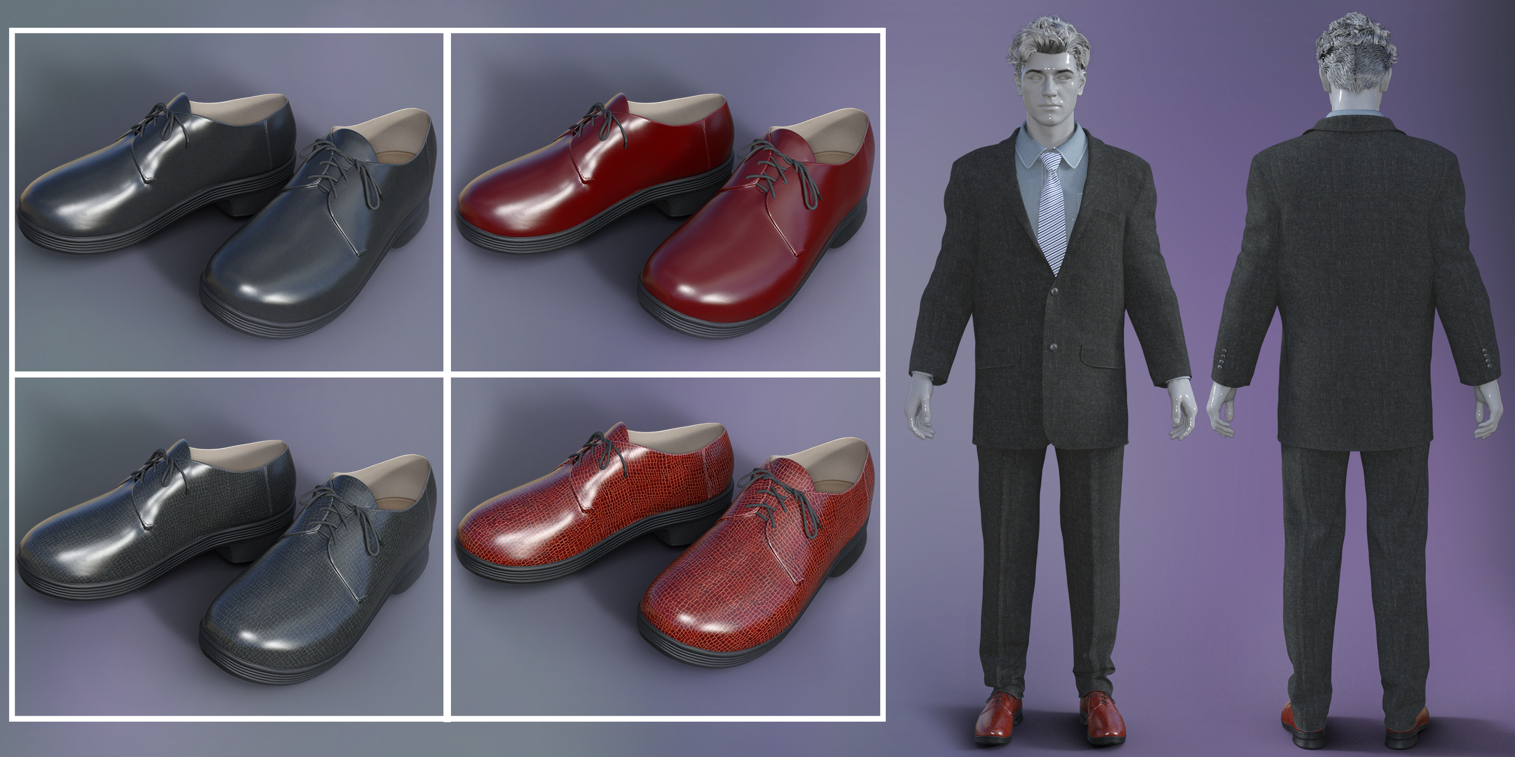 dForce BRZ Men's Suits and Poses for Genesis 9 | Daz 3D