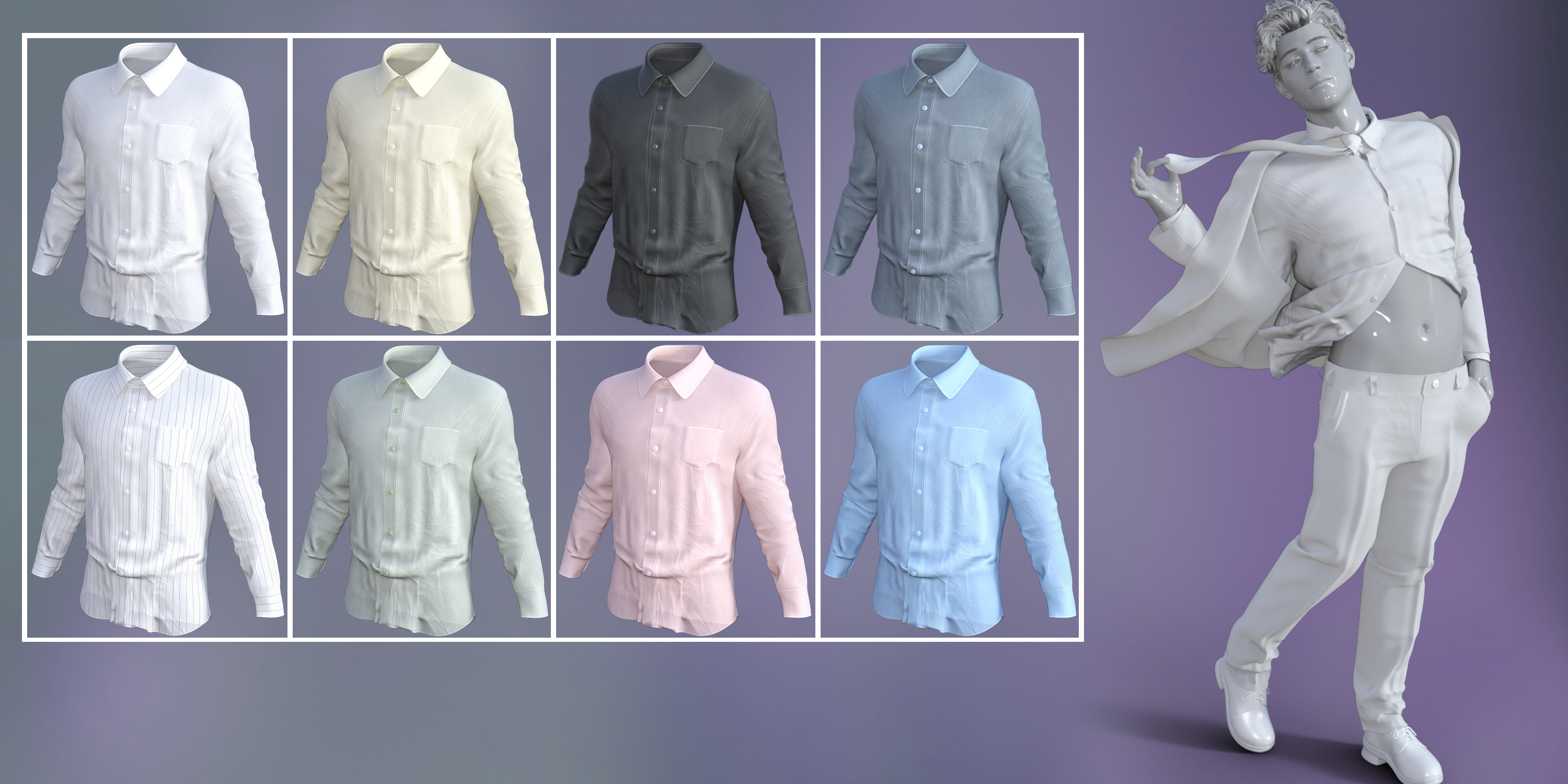 dForce BRZ Men's Suits and Poses for Genesis 9 | Daz 3D