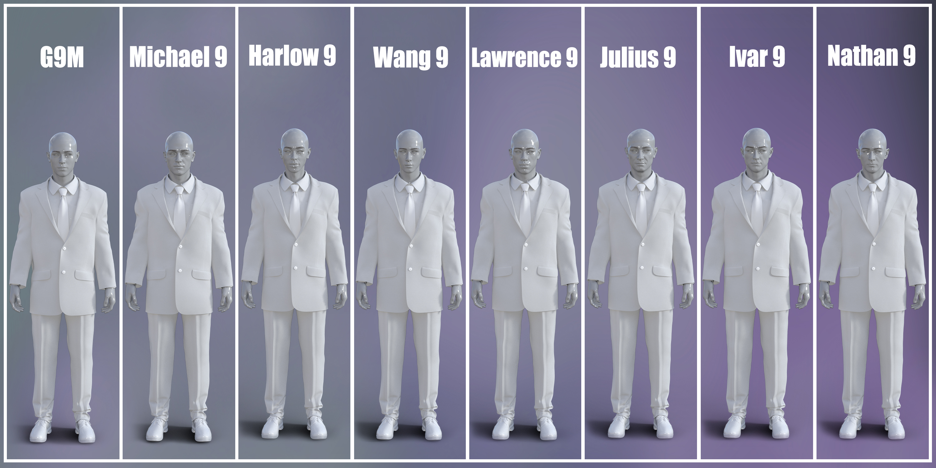 dForce BRZ Men's Suits and Poses for Genesis 9 | Daz 3D