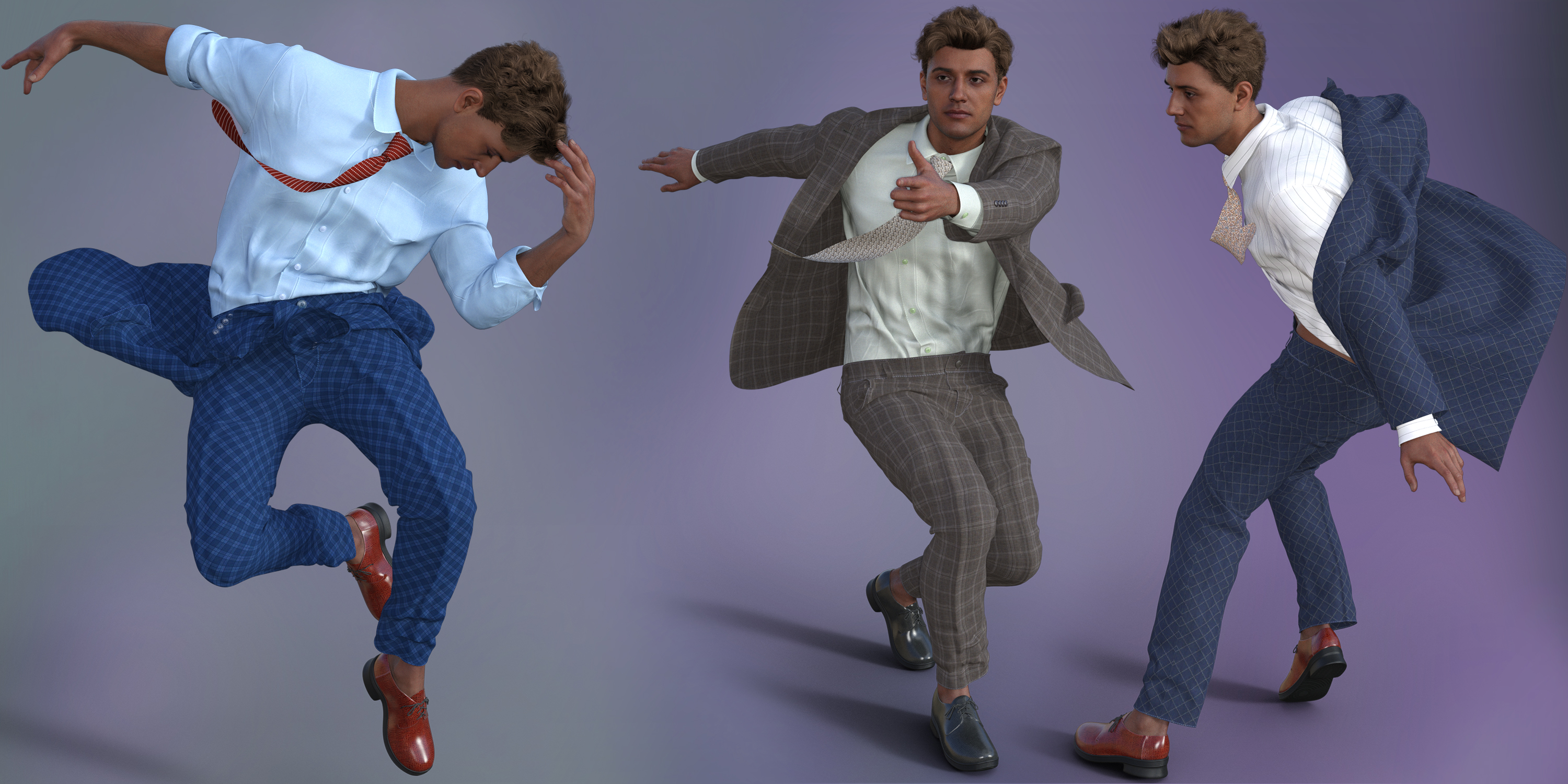 dForce BRZ Men's Suits and Poses for Genesis 9 | Daz 3D