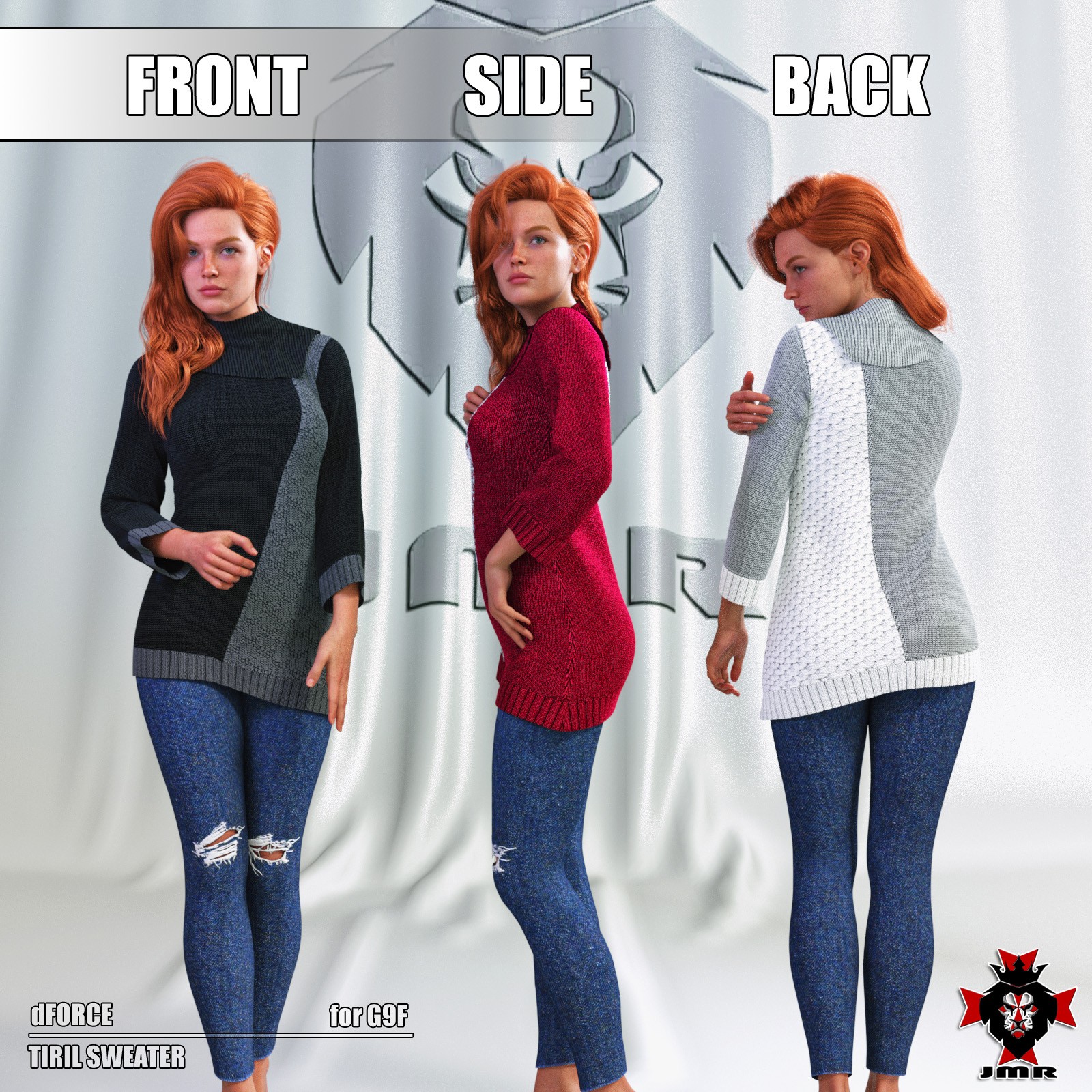JMR dForce Tiril Sweater G9F | Daz 3D