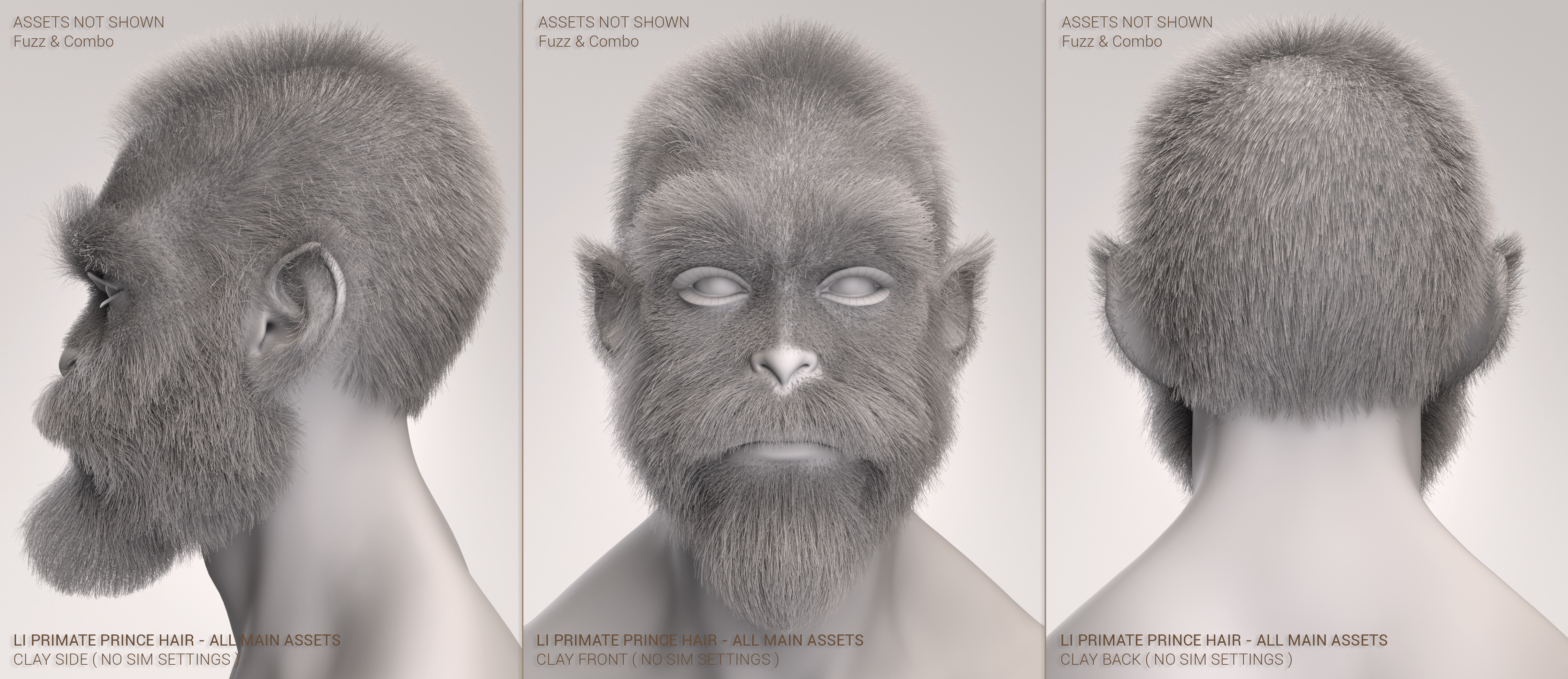 LI Primate Prince Hair for Wukong 9 | Daz 3D