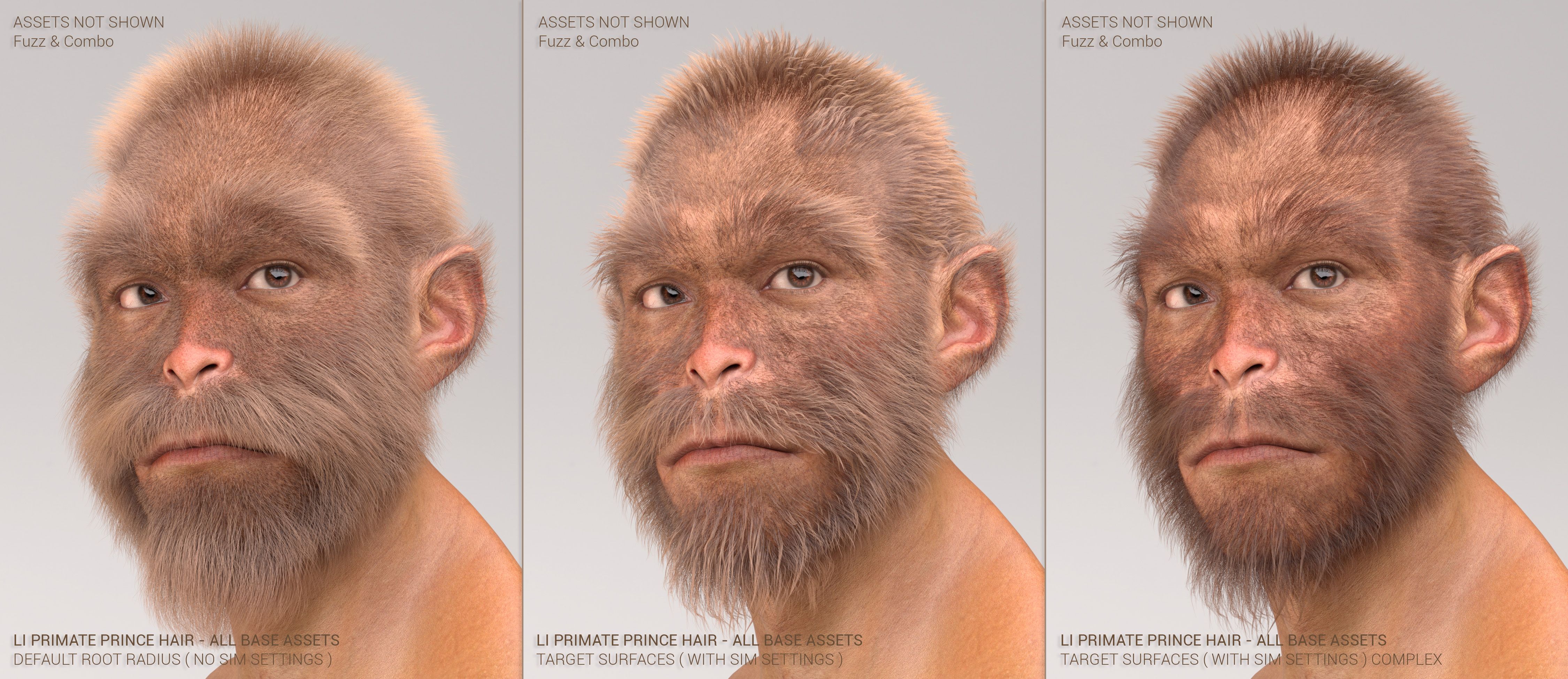 LI Primate Prince Hair for Wukong 9 | Daz 3D
