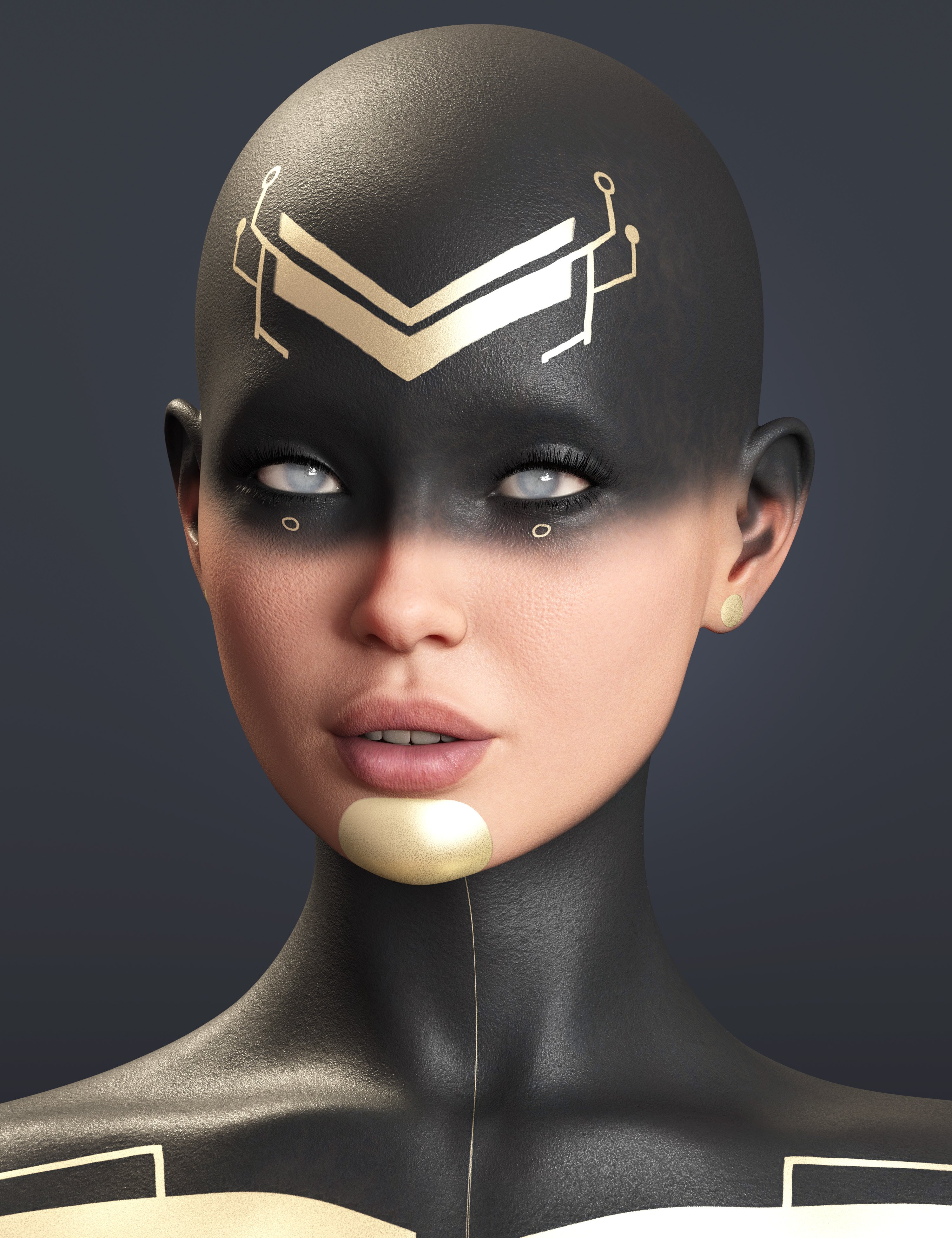 Cyberpunk War Paint LIE Makeup for Genesis 9 | Daz 3D