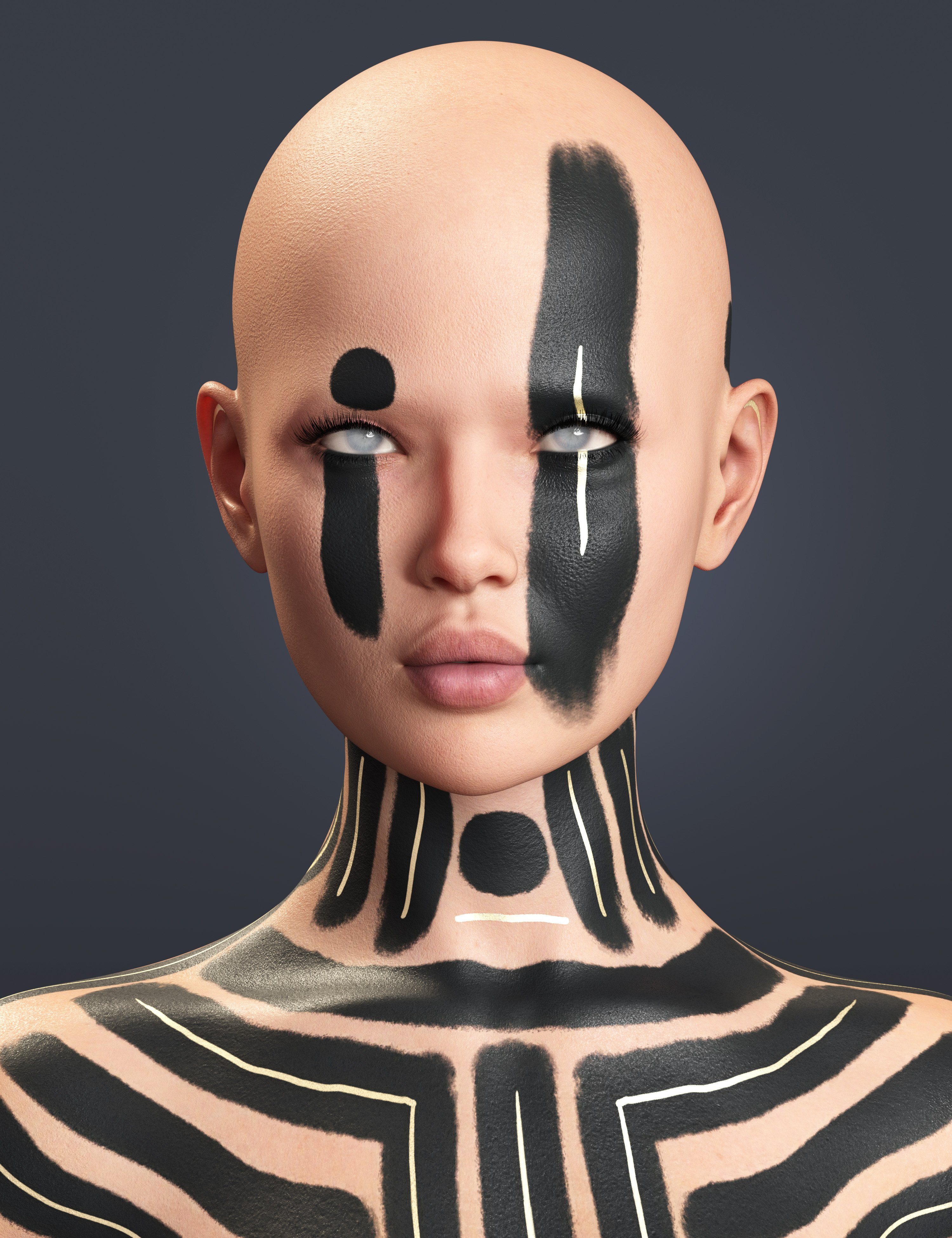 Cyberpunk War Paint LIE Makeup for Genesis 9 | Daz 3D