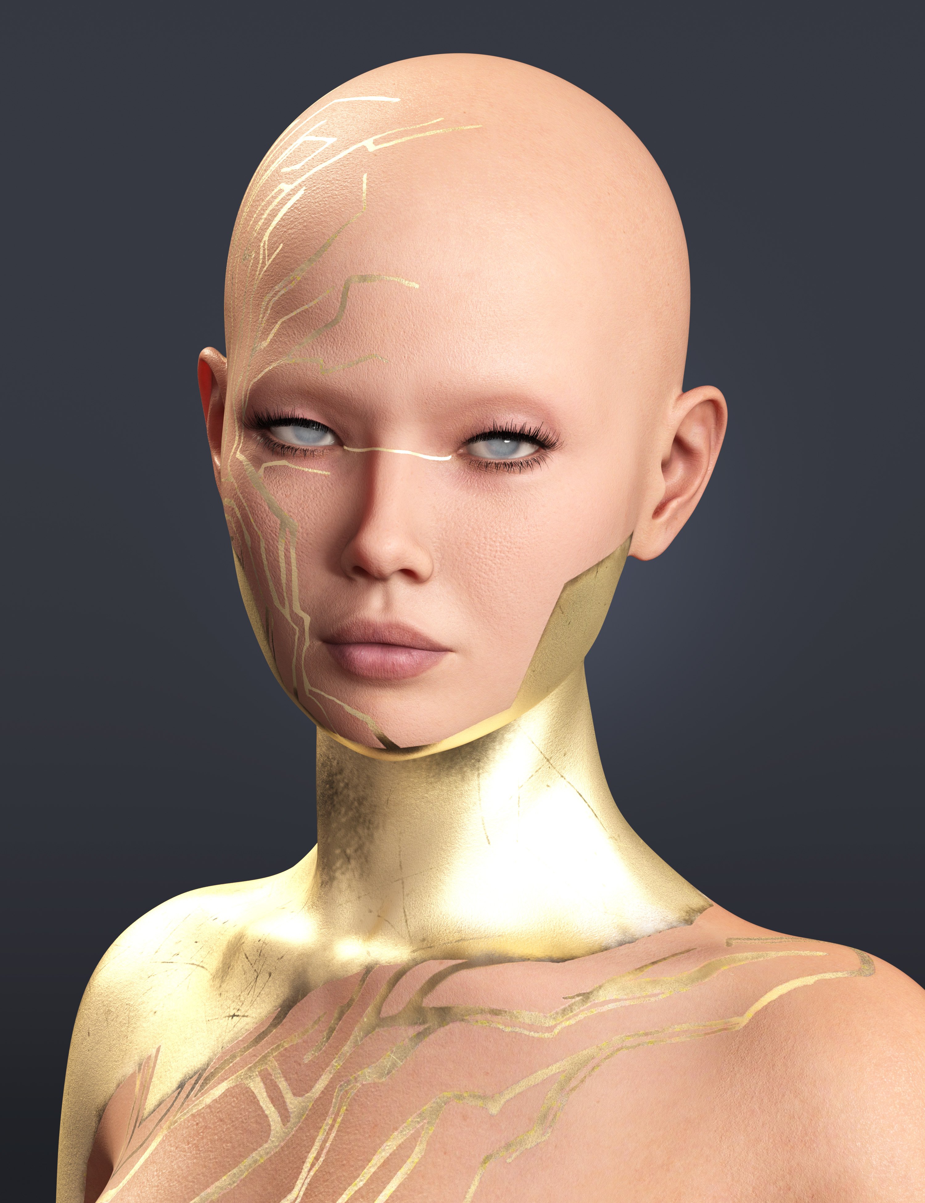 Cyberpunk War Paint LIE Makeup for Genesis 9 | Daz 3D
