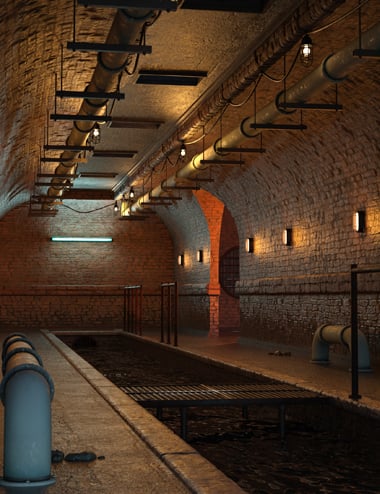 EArkham's ZWorld Modular Sewer | Daz 3D