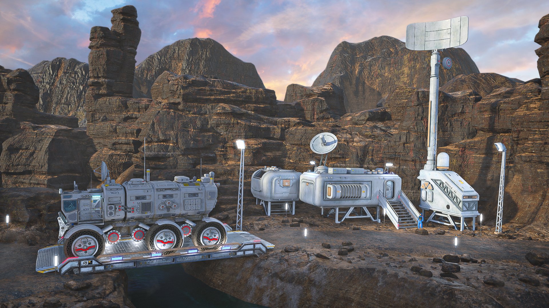 SE Space Base Artemis Props | Daz 3D