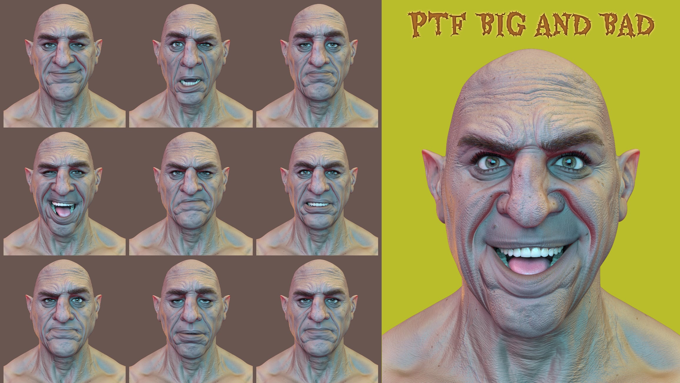 PTF Big and Bad Expressions for Anax | Daz 3D