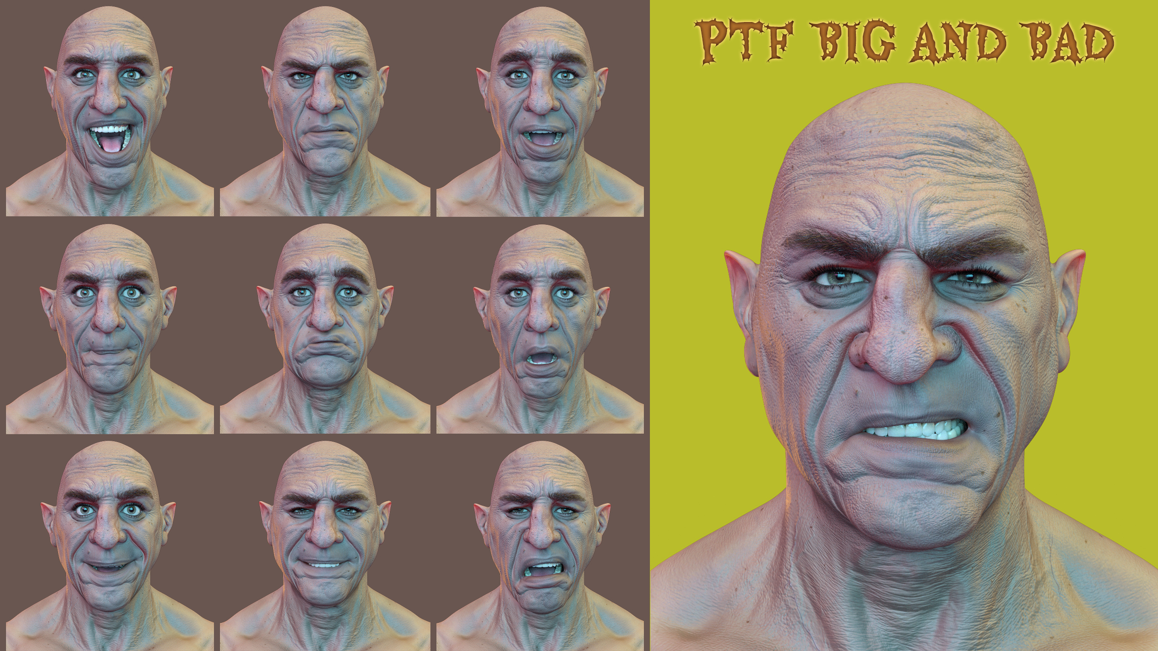 PTF Big and Bad Expressions for Anax | Daz 3D