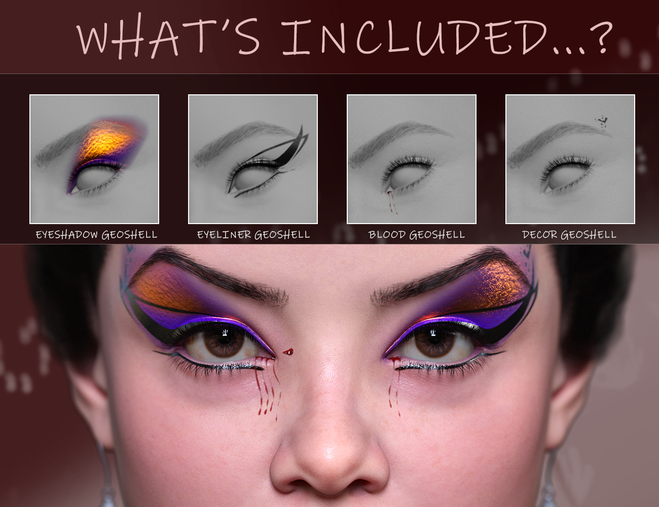 Halloween Inspired Genesis 9 Eyeshadow Builder | Daz 3D