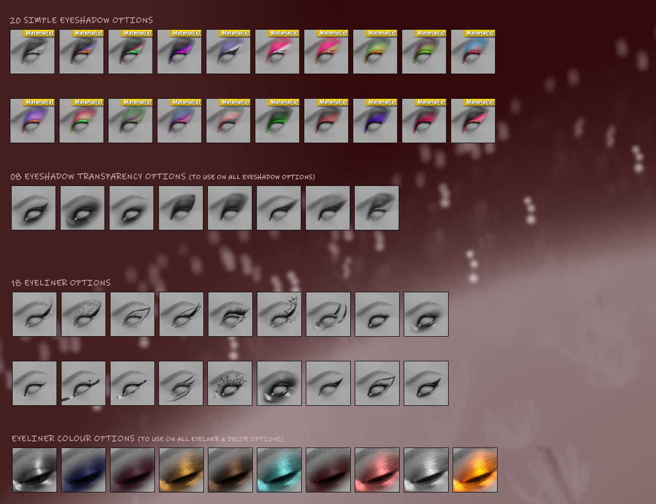 Halloween Inspired Genesis 9 Eyeshadow Builder | Daz 3D