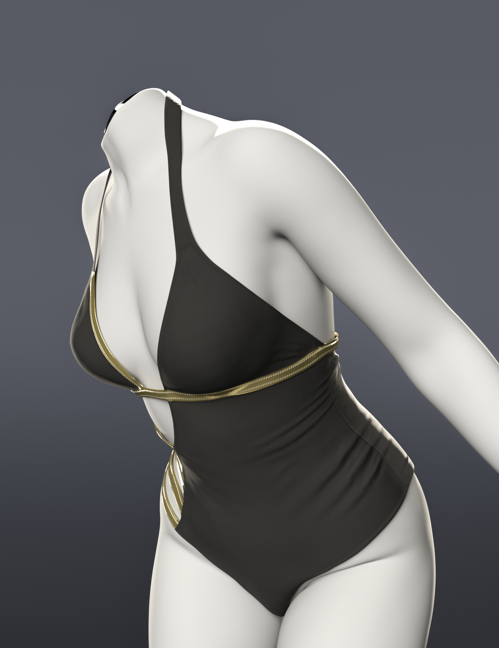 MK Golden Eclipse Swimsuit for Genesis 9,8,and 8.1 Female | Daz 3D