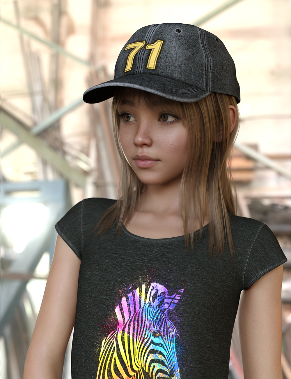 Eden Baseball Hat Hair with dForce for Genesis 9 | Daz 3D