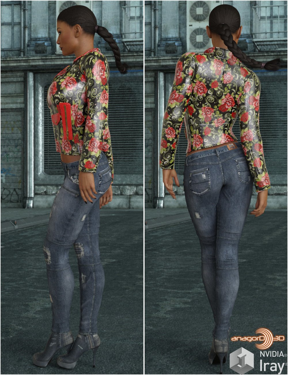 Versus Exnem Leather Jacket For Genesis 8 Female Daz 3d