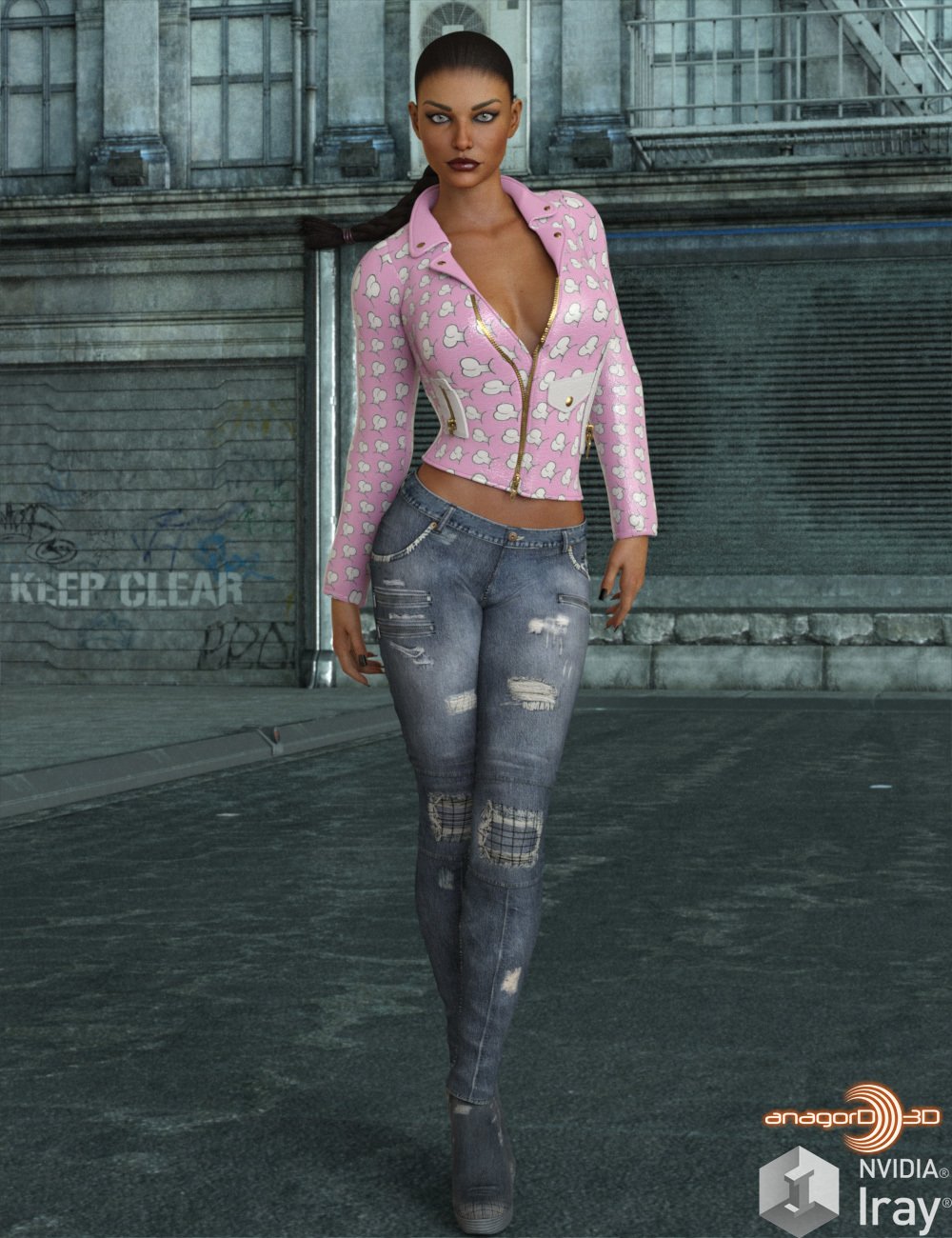 Versus Exnem Leather Jacket For Genesis 8 Female Daz 3d