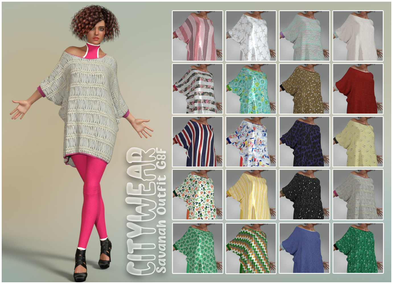 CityWear Savannah Outfit G8F | Daz 3D