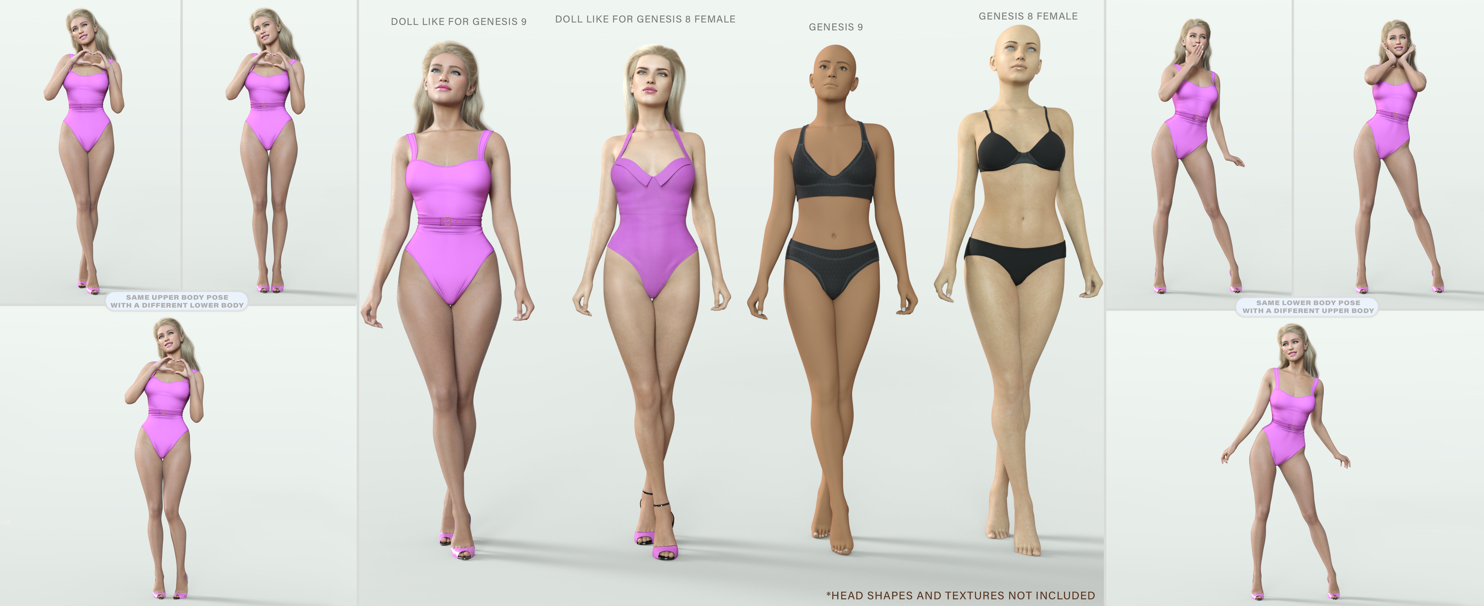 Z Doll Like Shape and Pose Mega Set for Genesis 9 and 8 Female | Daz 3D
