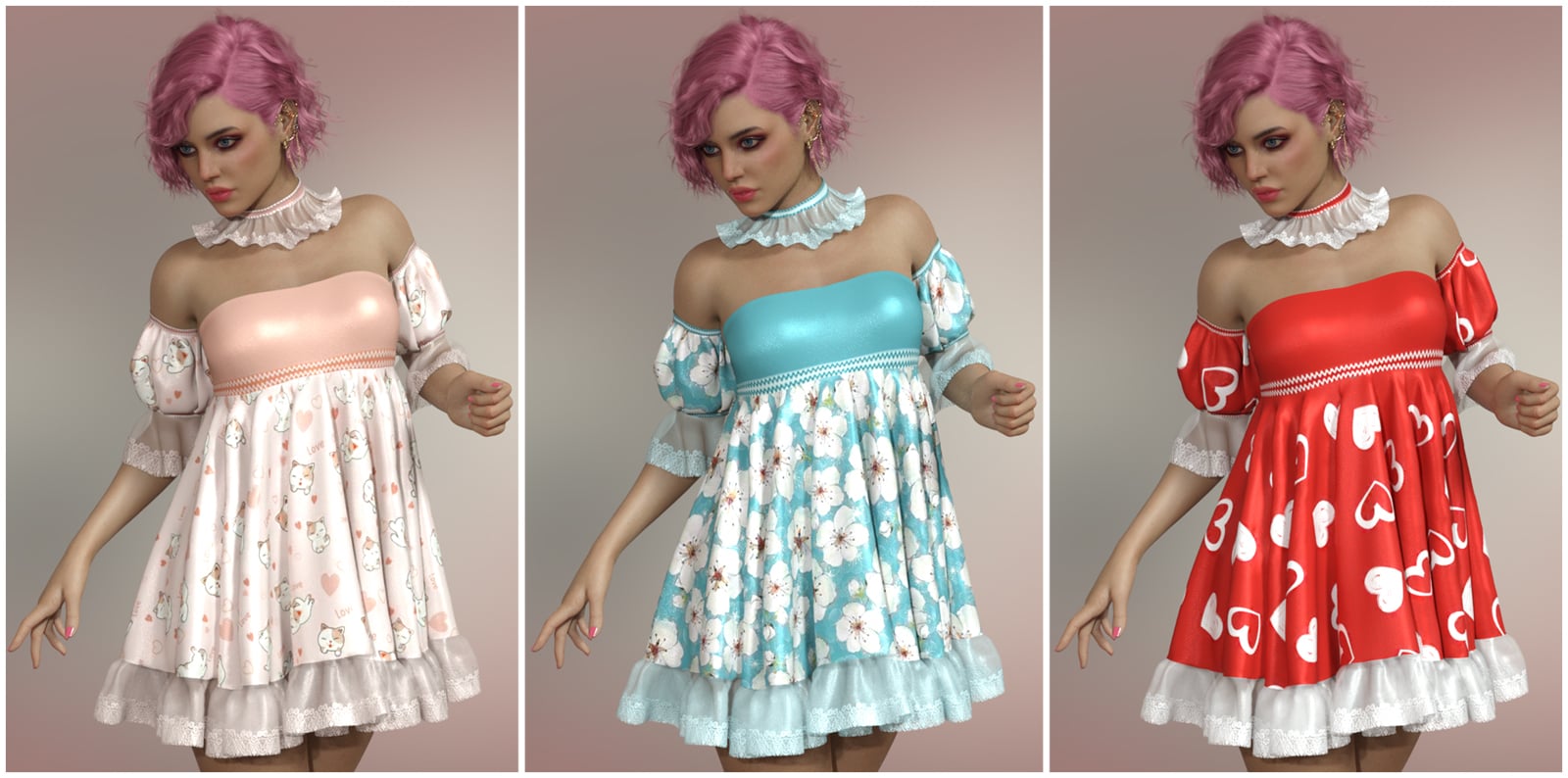 Dolly Esme Dress G8F | Daz 3D
