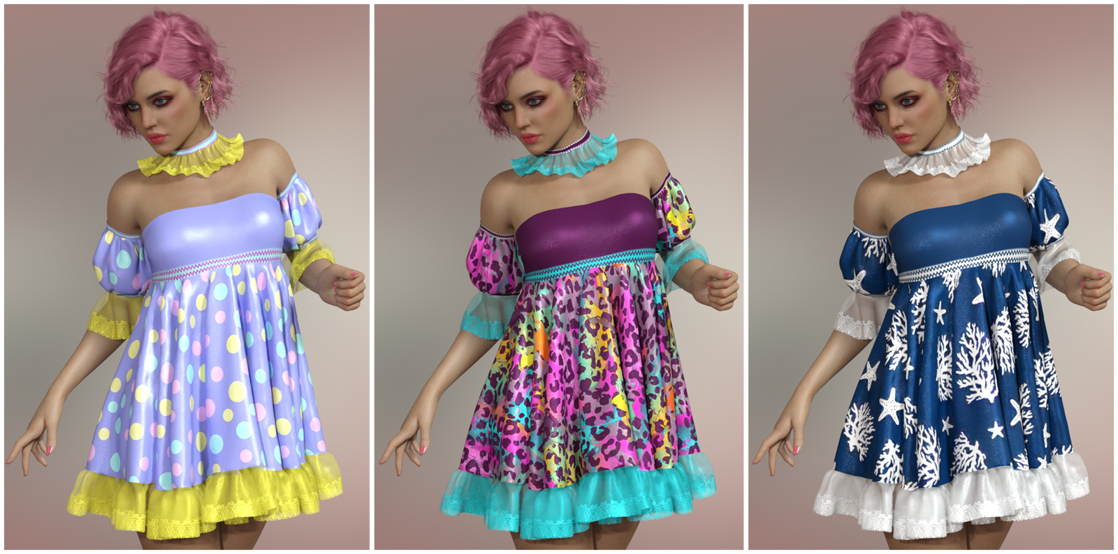 Dolly Esme Dress G8F | Daz 3D