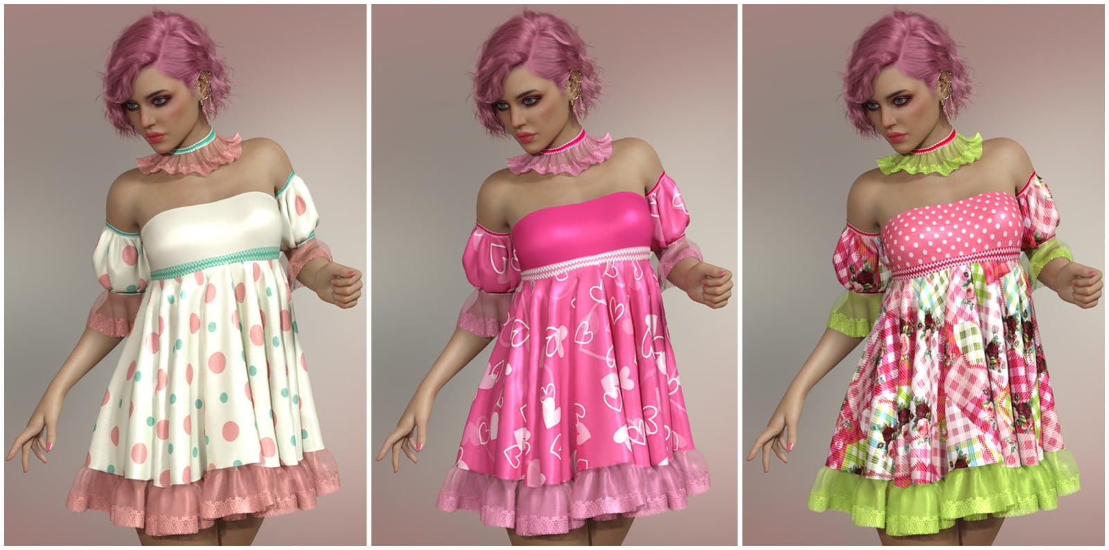 Dolly Esme Dress G8F | Daz 3D