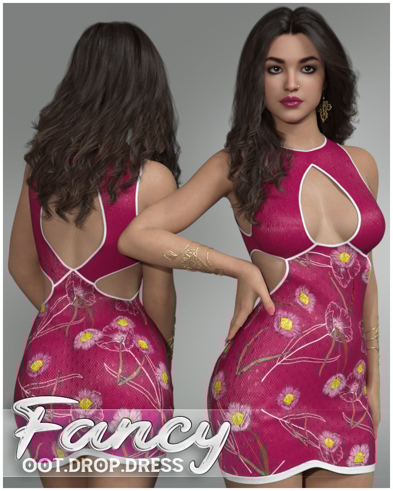 Fancy Drop Dress G8F | Daz 3D