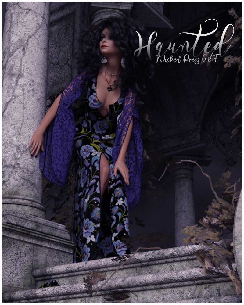 Haunted Wicked Dress G8F | Daz 3D