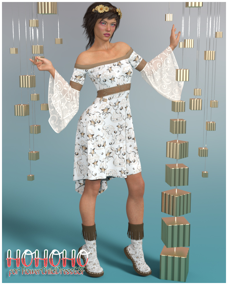 HoHoHo Flower Child Outfit G8F | Daz 3D